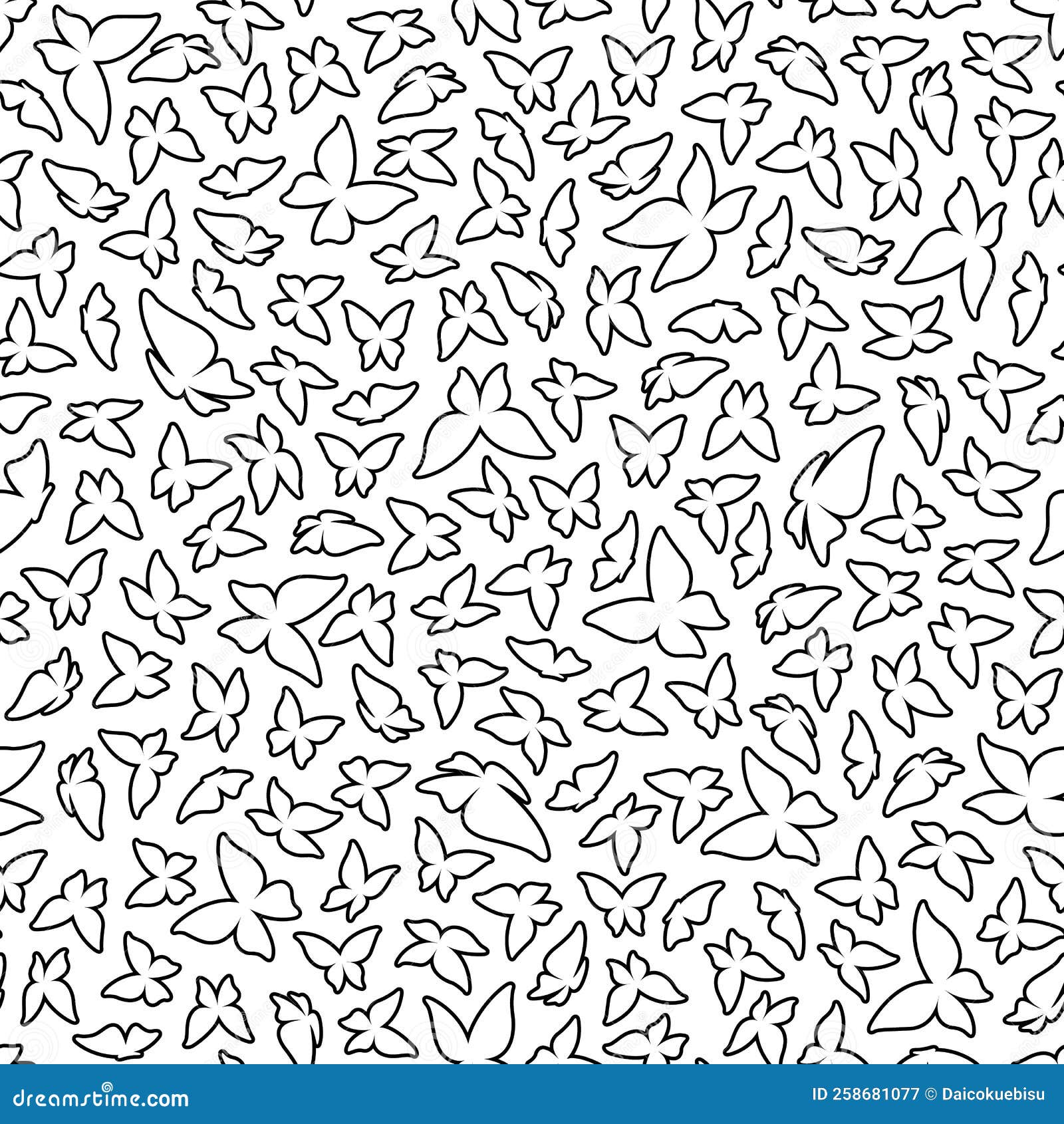 Seamless Pattern with Butterfly Silhouettes, Stock Vector ...