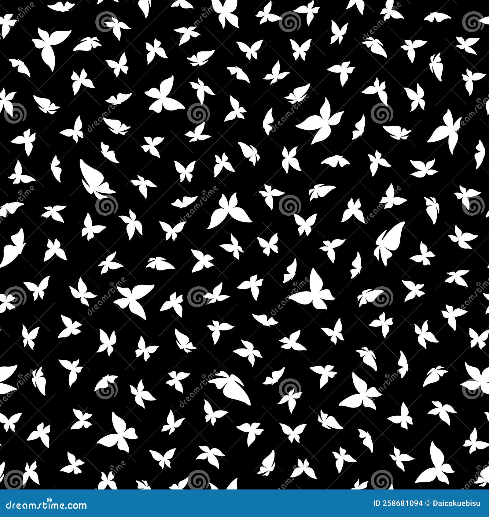 Seamless Pattern with Butterfly Silhouettes, Stock Vector ...