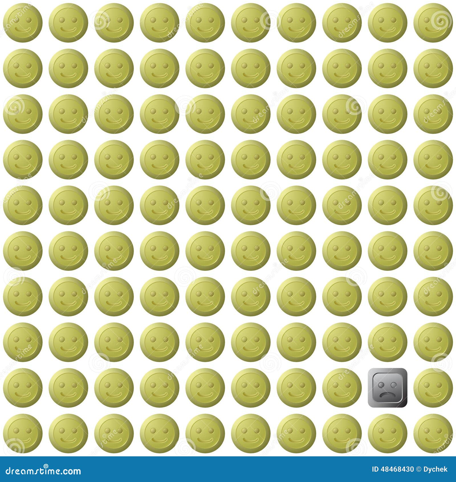 Seamless Pattern of Buttons Emoticons. Stock Vector - Illustration of ...