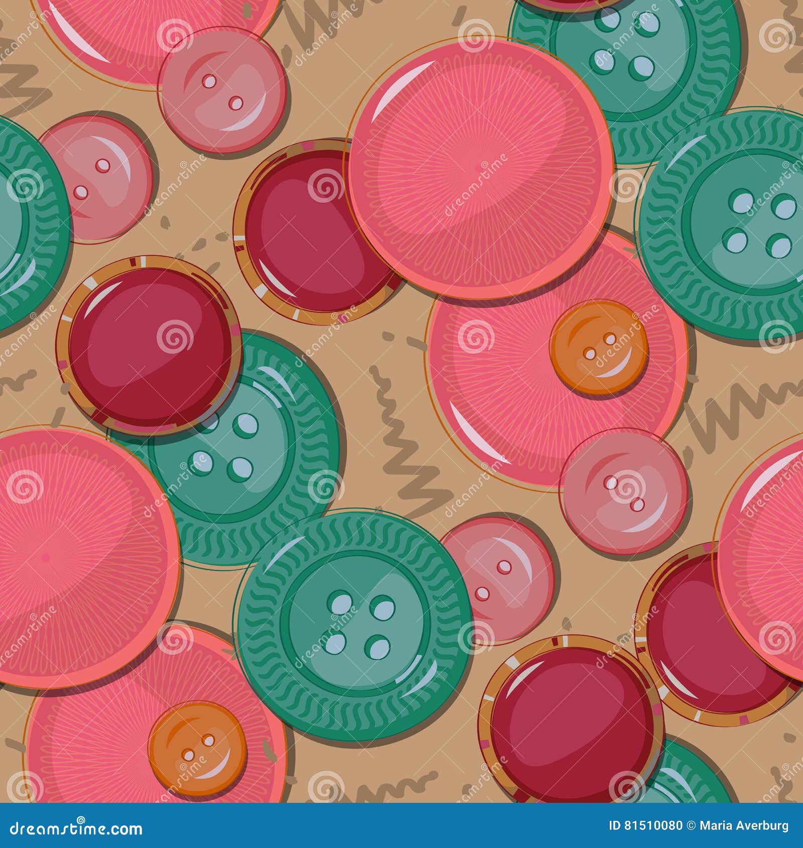 Seamless Pattern with Buttons. Vector Illustration Stock Vector ...