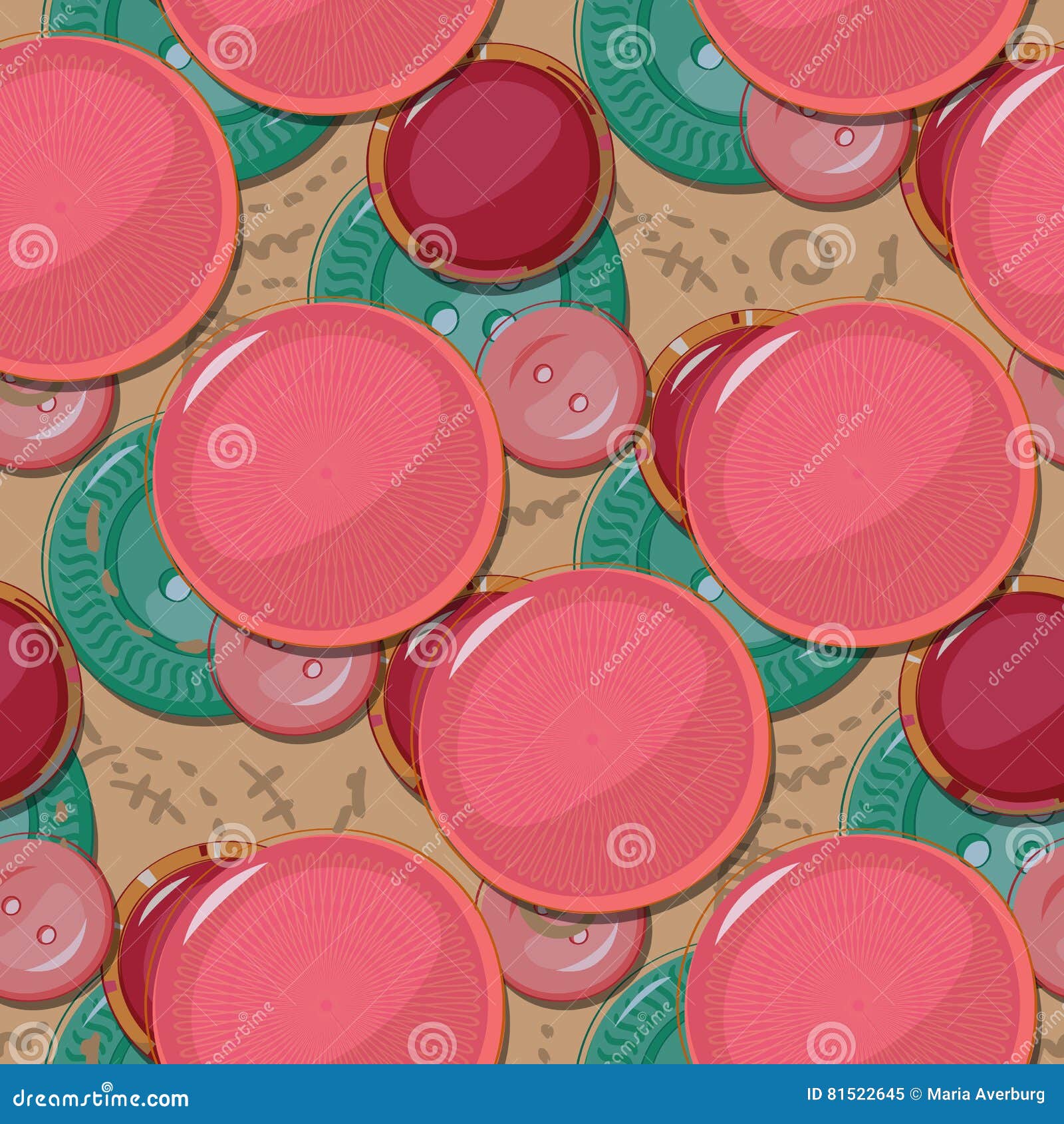 Seamless Pattern with Buttons. Vector Illustration Stock Vector ...