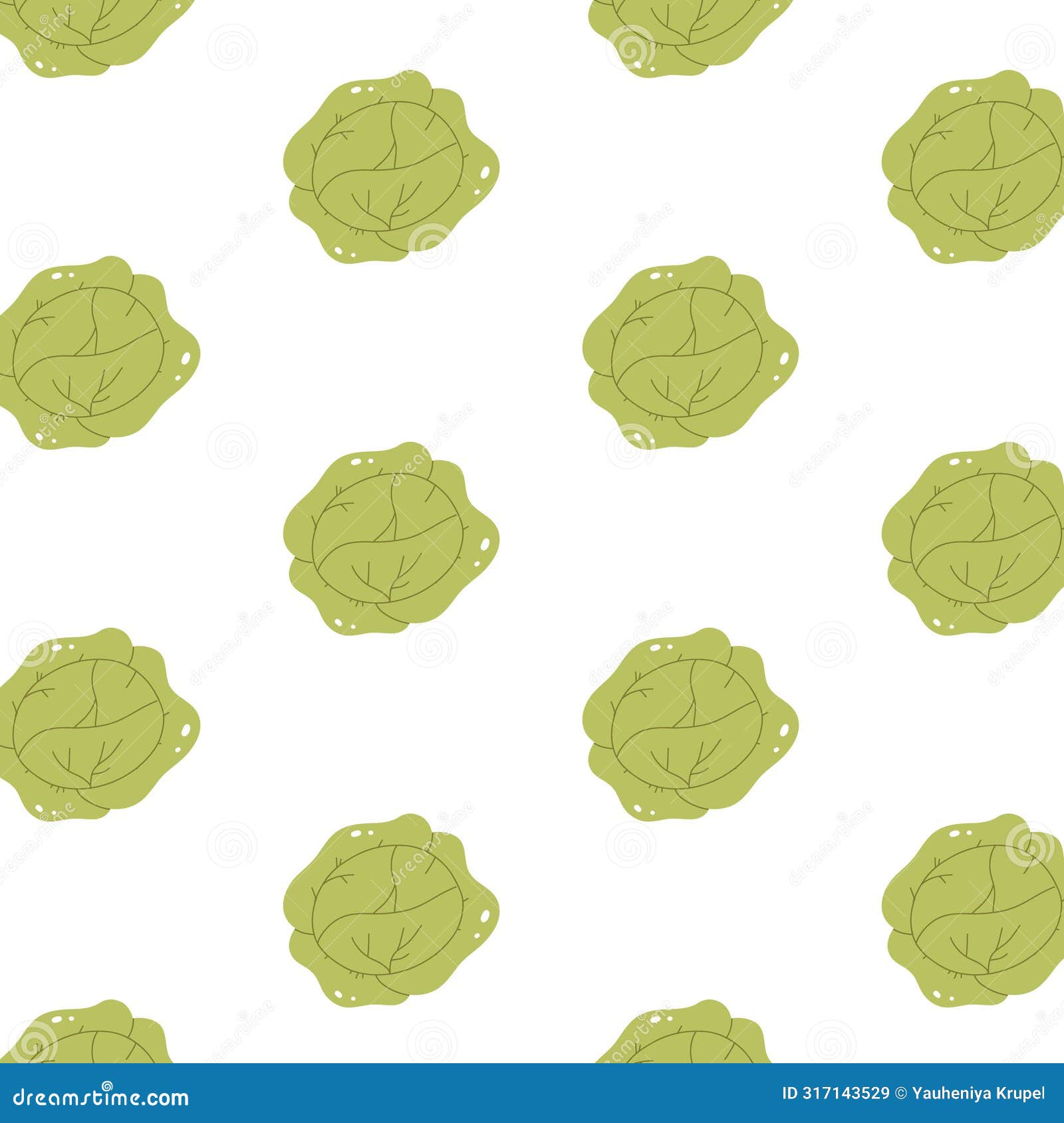 Seamless Pattern with Cabbage. Pattern with Vegetables Stock Vector ...