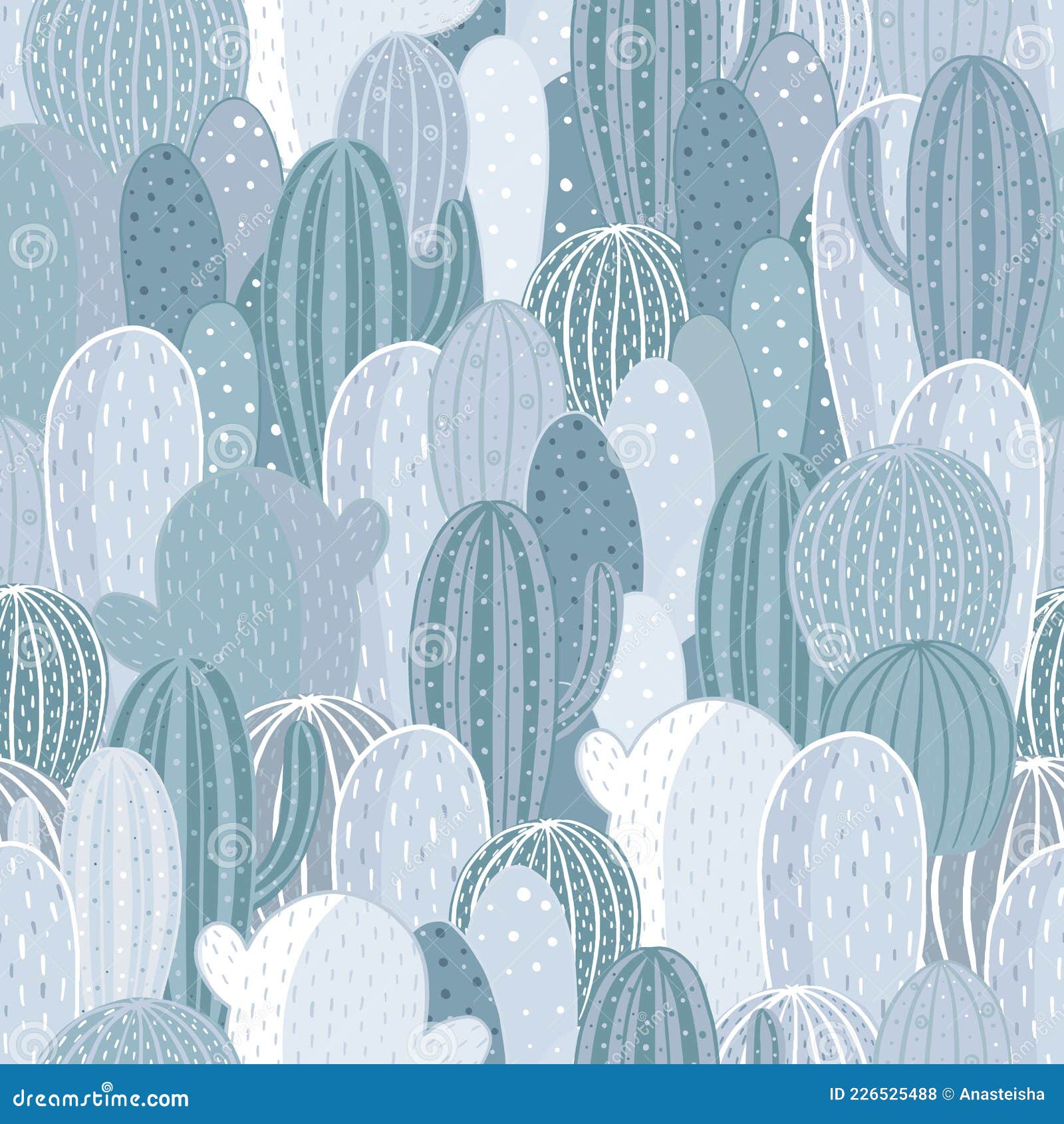 Seamless Pattern Cactus. Vector Texture for Textile, Wrapping Paper ...