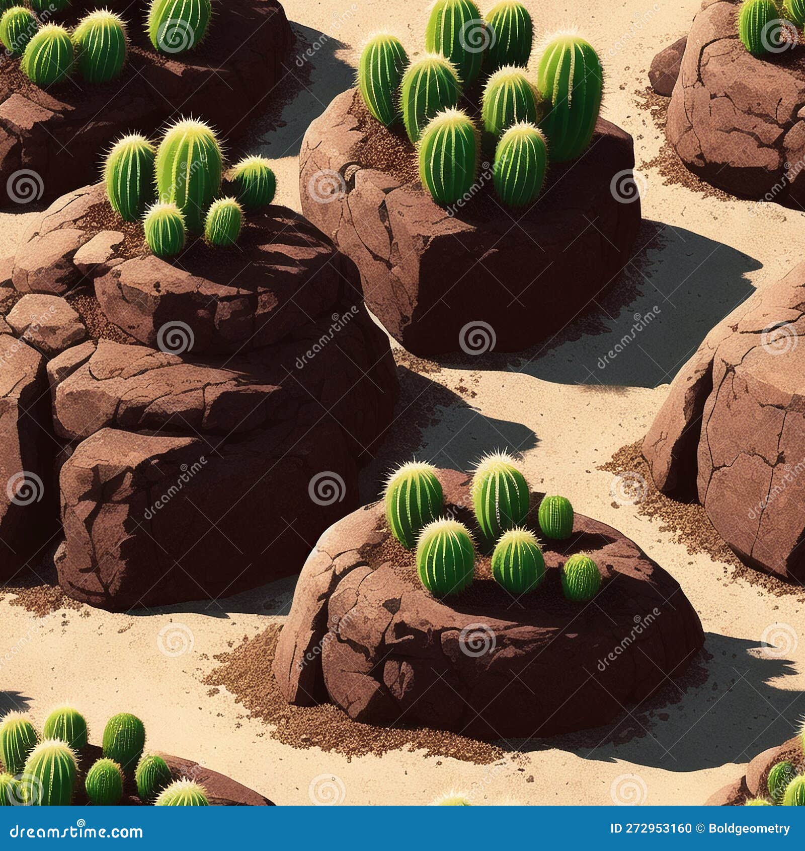 Seamless Pattern with Cactuss and Leaves Background Cacti Pattern for ...