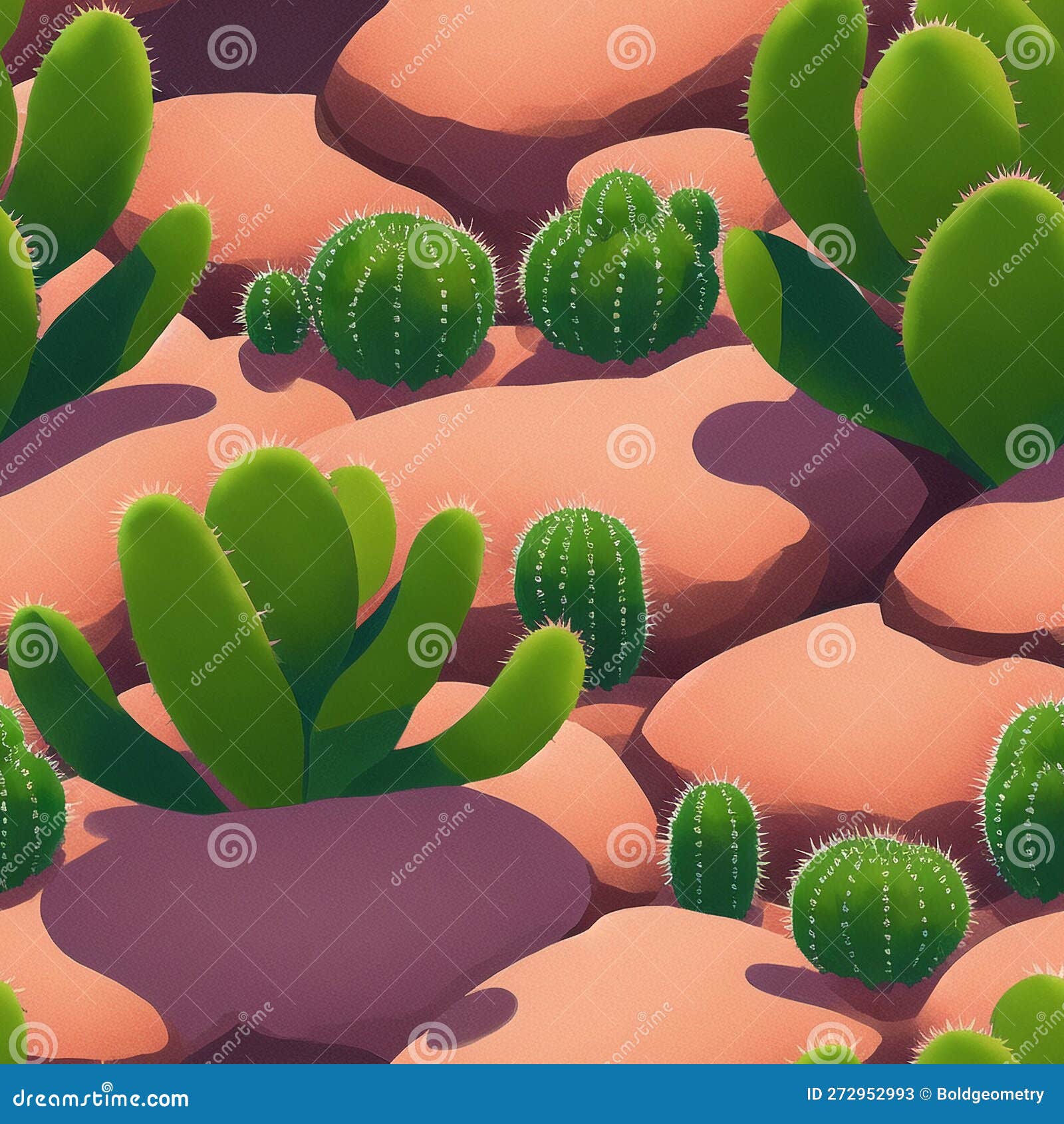 Seamless Pattern with Cactuss and Leaves Background Cacti Pattern for ...