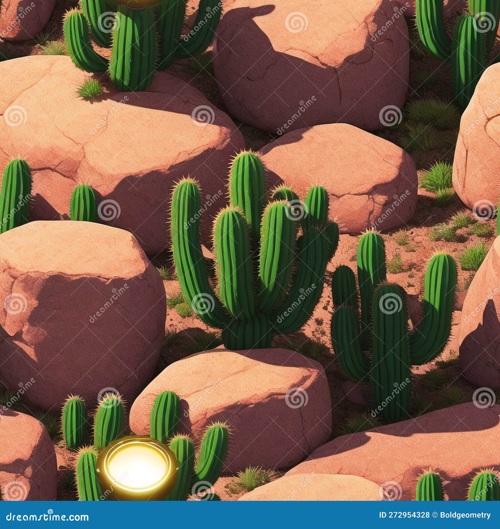 Seamless Pattern with Cactuss and Leaves Background Cacti Pattern for ...