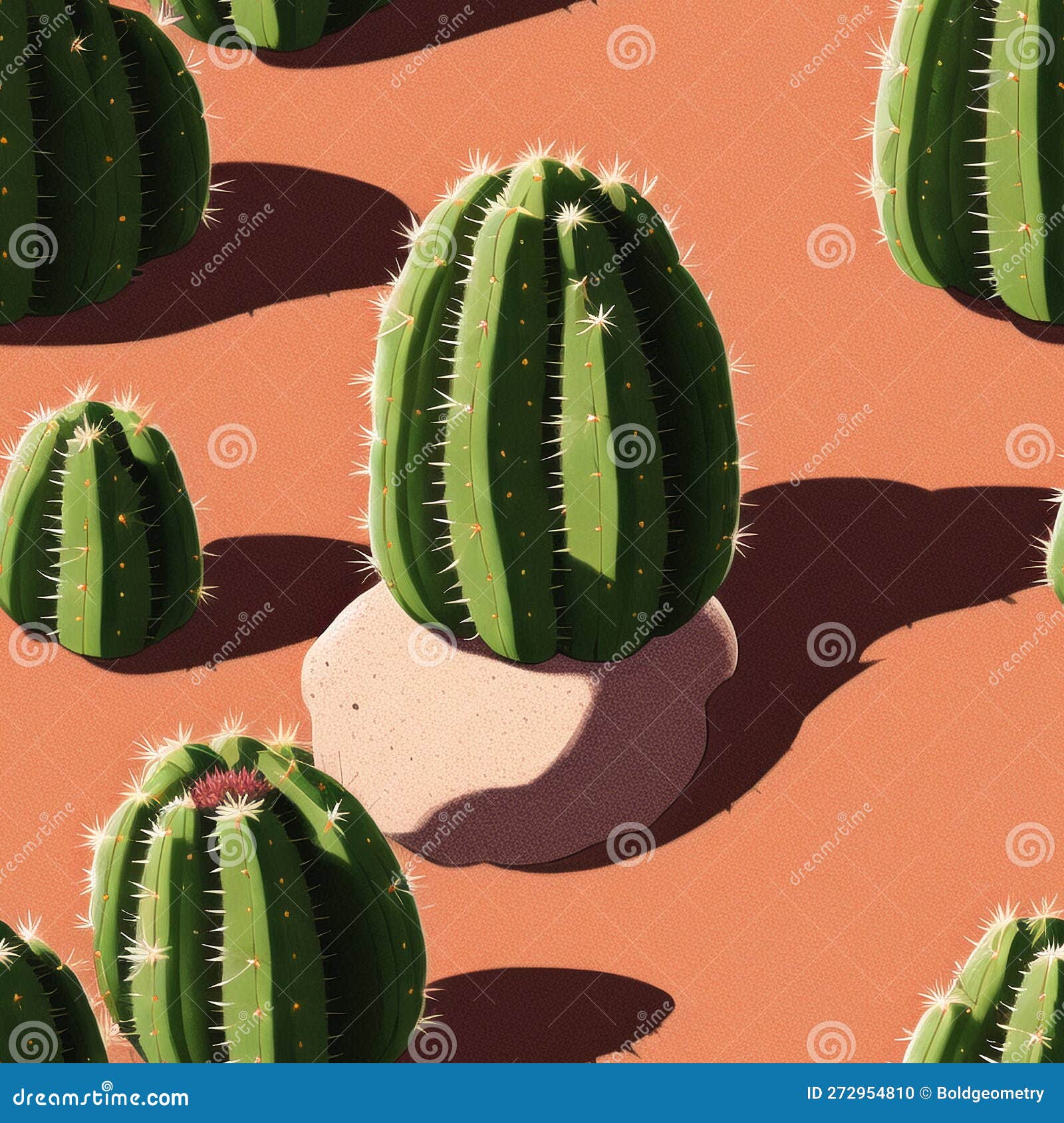 Seamless Pattern with Cactuss and Leaves Background Cacti Pattern for ...