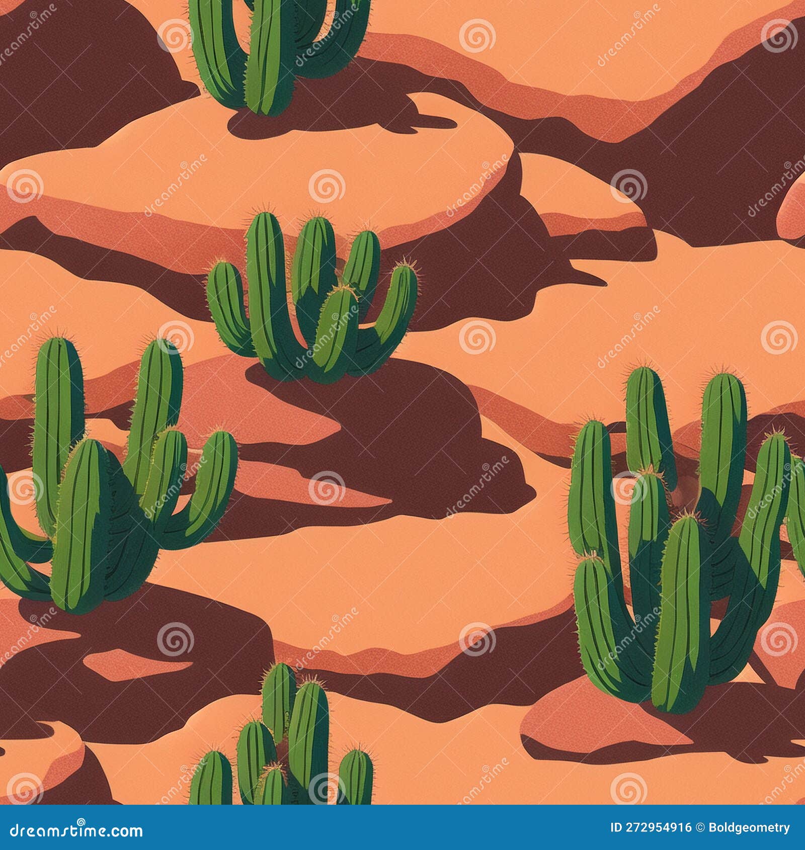 Seamless Pattern with Cactuss and Leaves Background Cacti Pattern for ...
