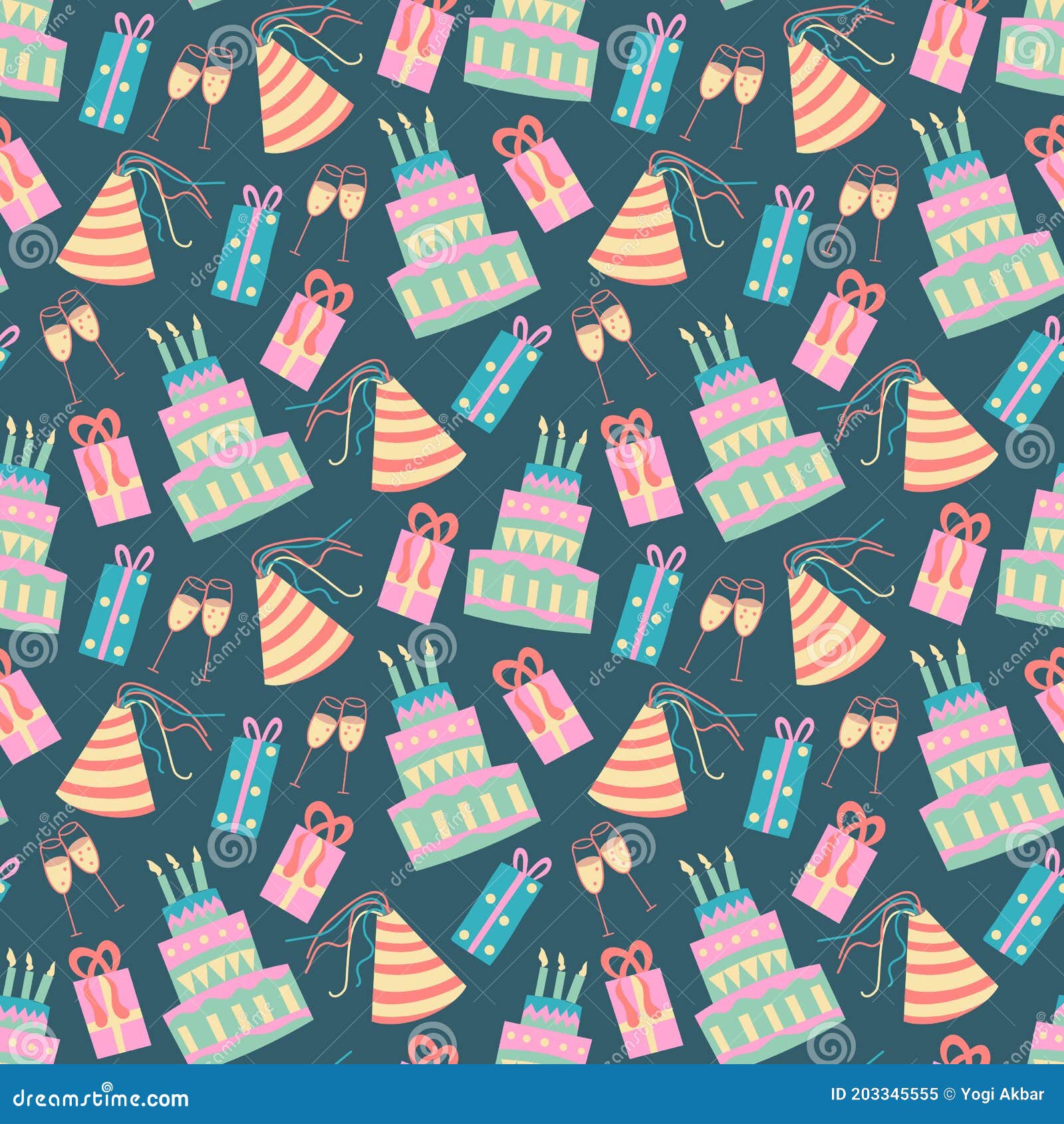 Seamless Pattern with Cake in Vector Stock Vector - Illustration of ...