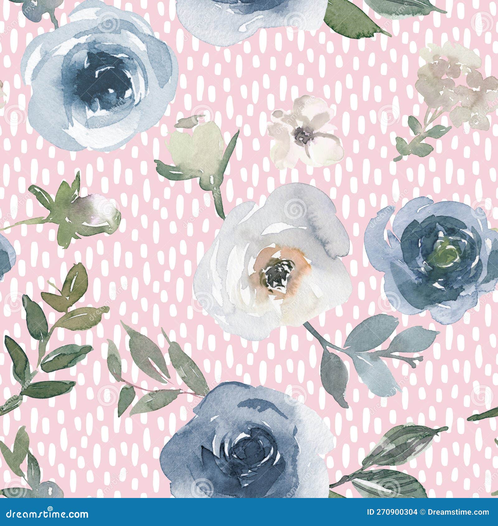 Seamless Repeating Pattern Hand-drawn Floral Flower Blossom Stock Photo ...