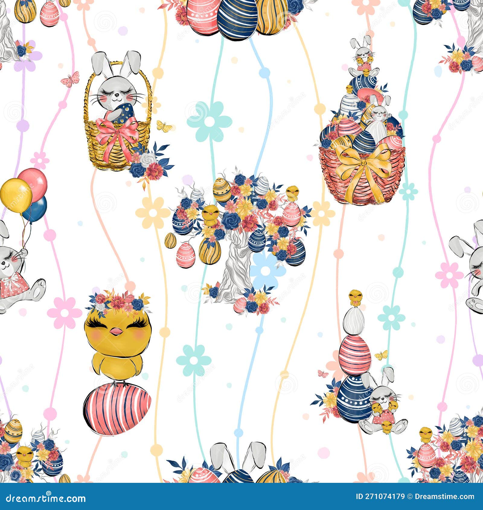Seamless Repeating Pattern Celebrating Festive Easter during Spring ...