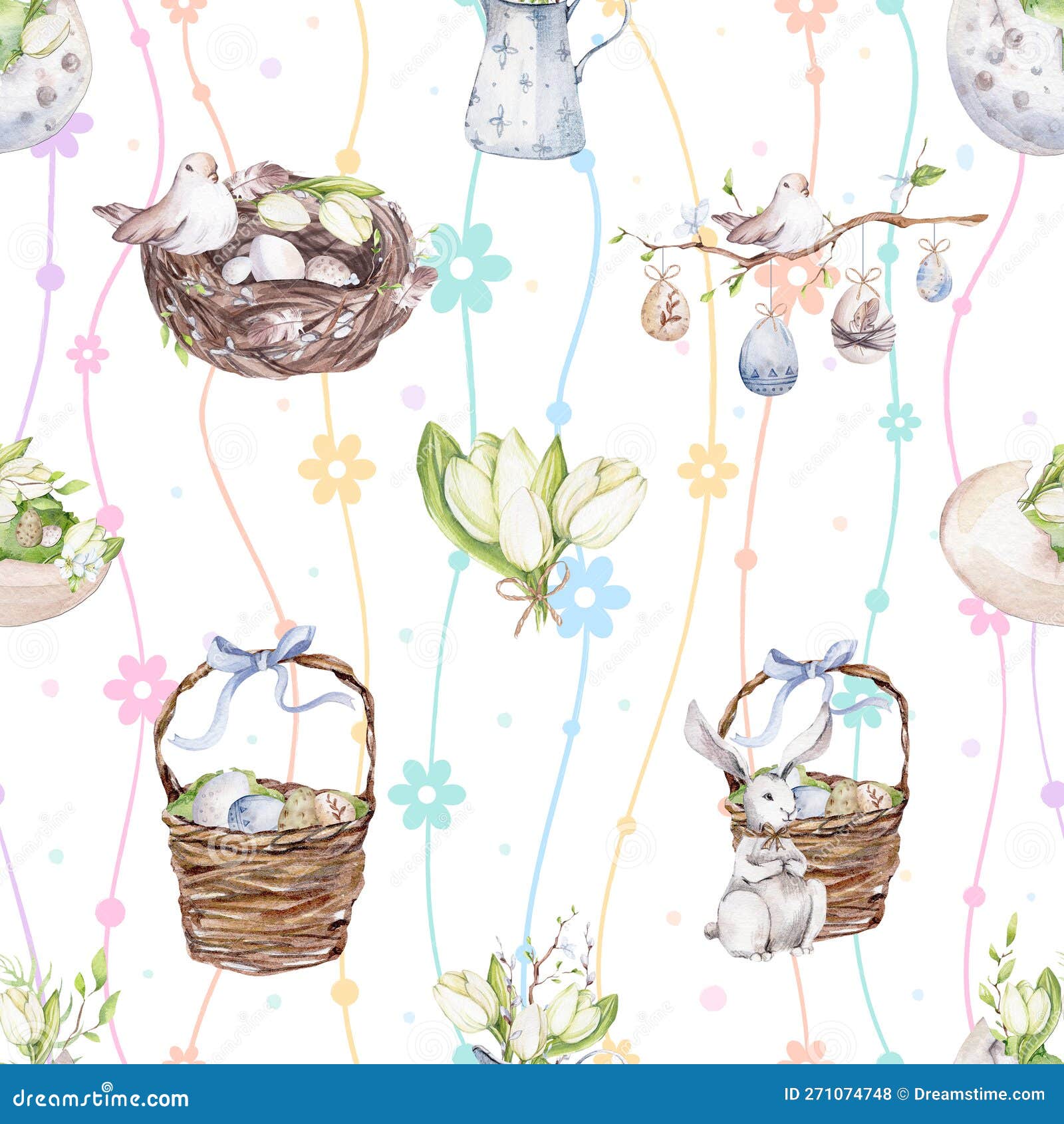 Seamless Repeating Pattern Celebrating Festive Easter during Spring ...