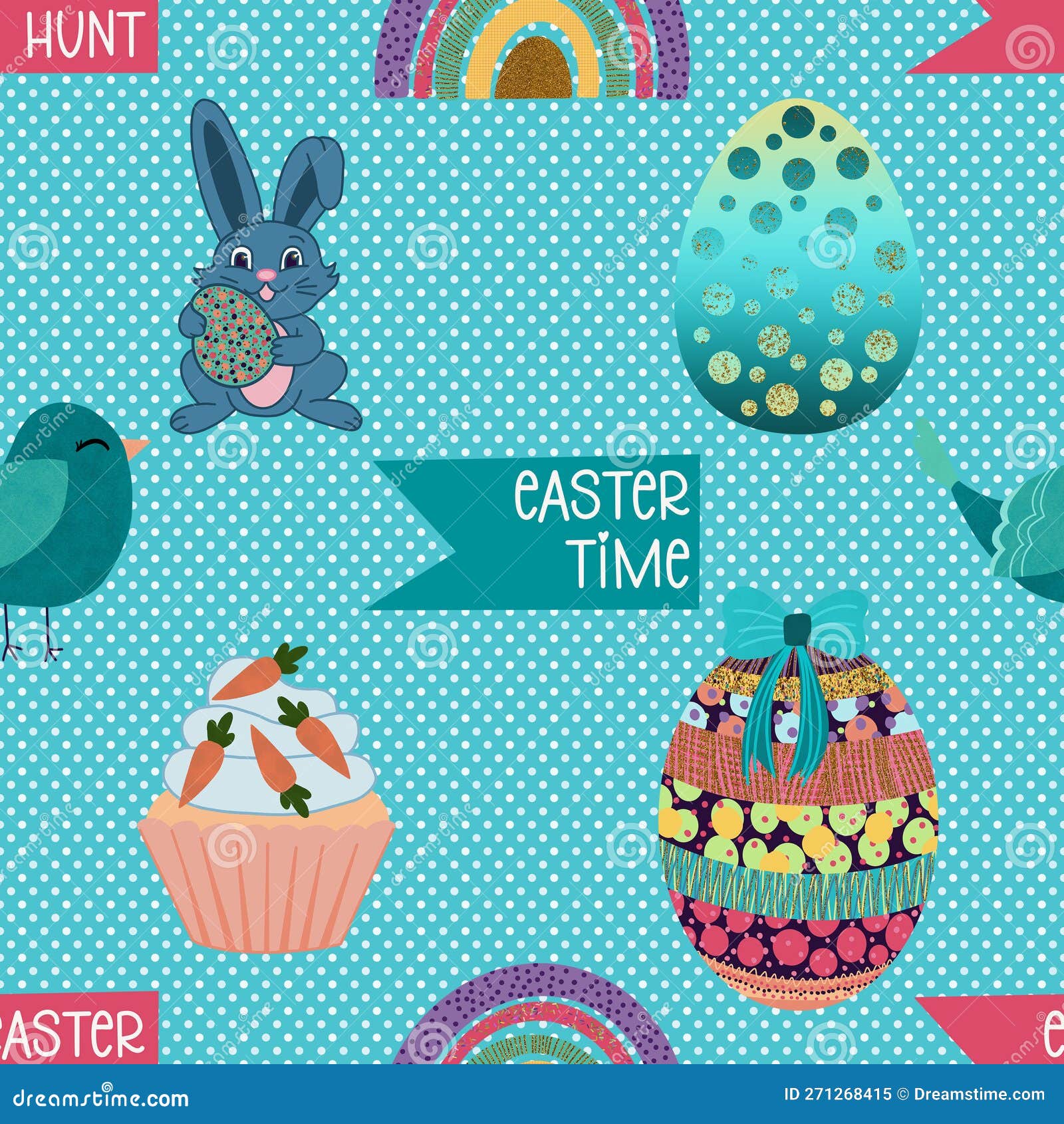 Seamless Repeating Pattern Celebrating Festive Easter during Spring ...