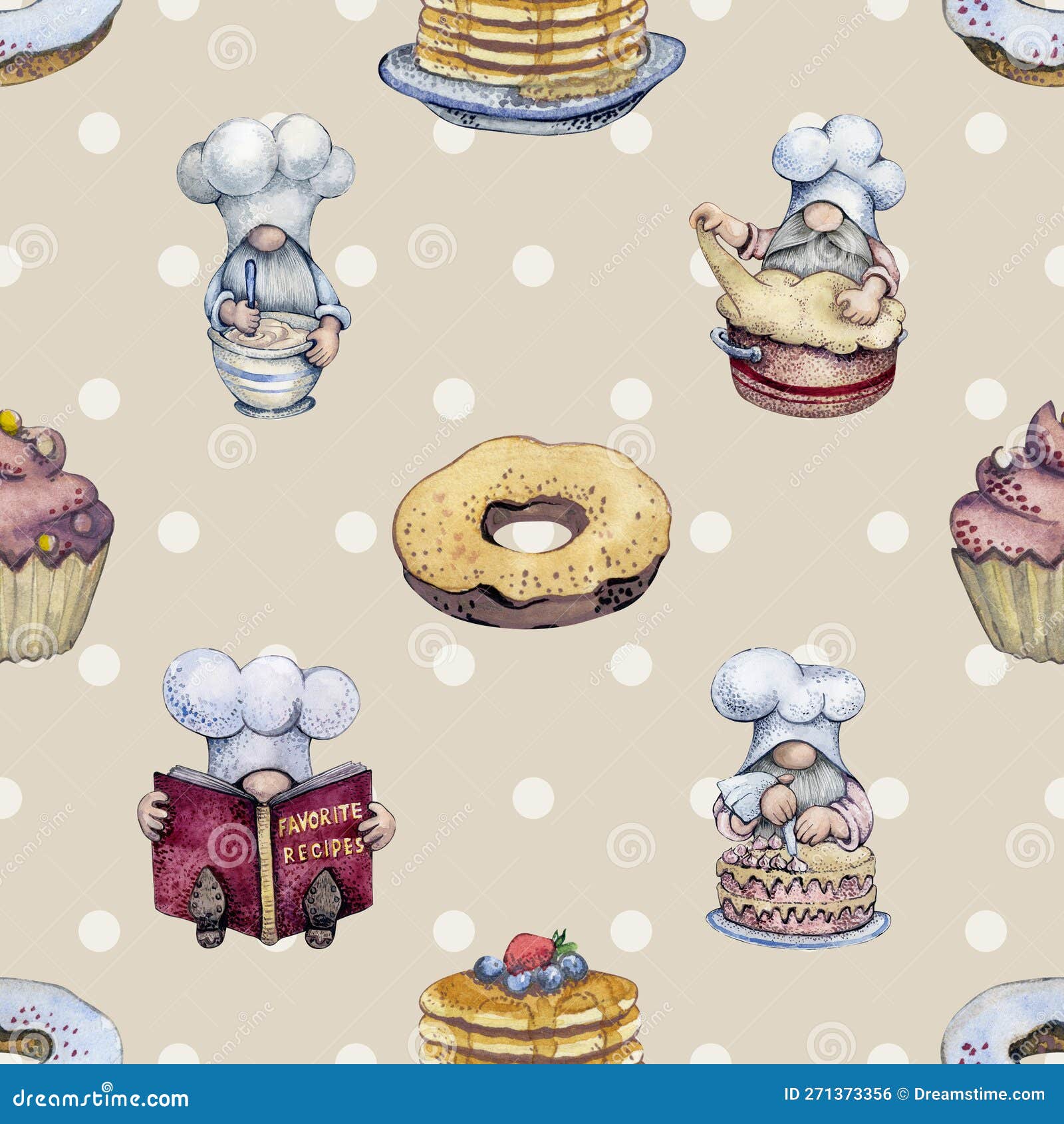 Seamless Repeating Pattern for Baking and Bakery Lovers Stock ...