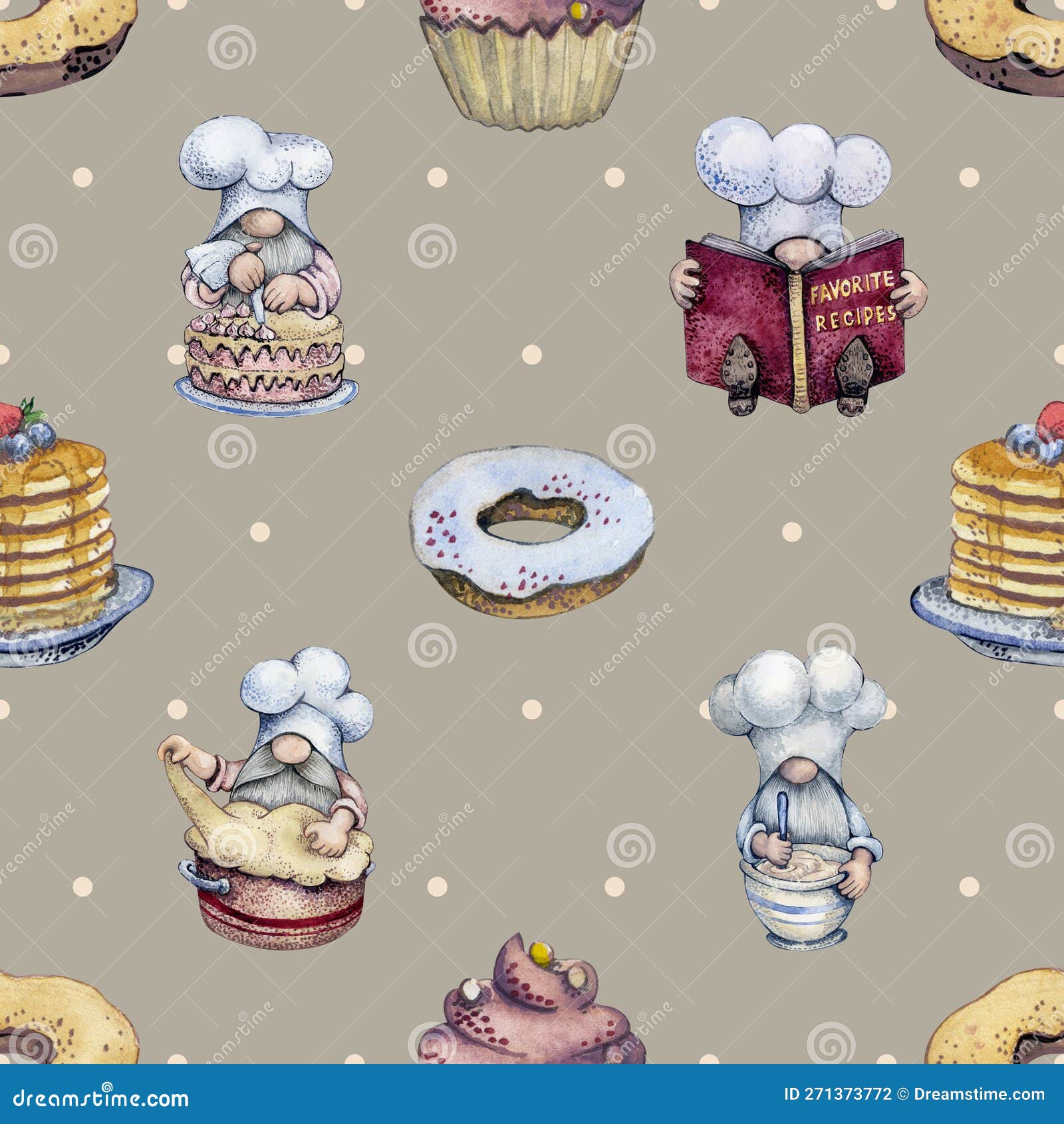 Seamless Repeating Pattern for Baking and Bakery Lovers Stock ...