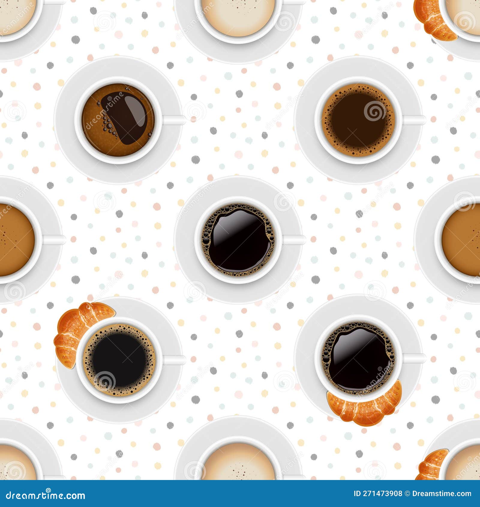 Seamless Repeating Pattern for Coffee Lovers Stock Illustration ...