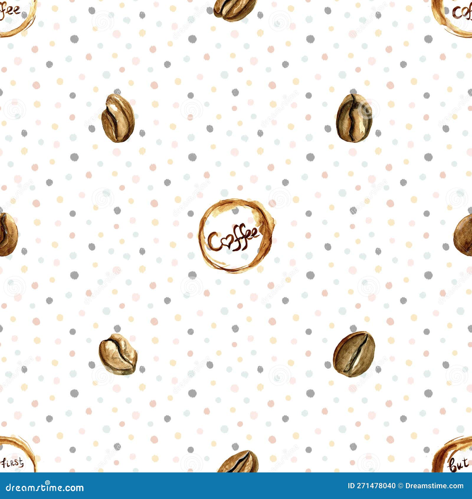 Seamless Repeating Pattern for Coffee Lovers Stock Illustration ...