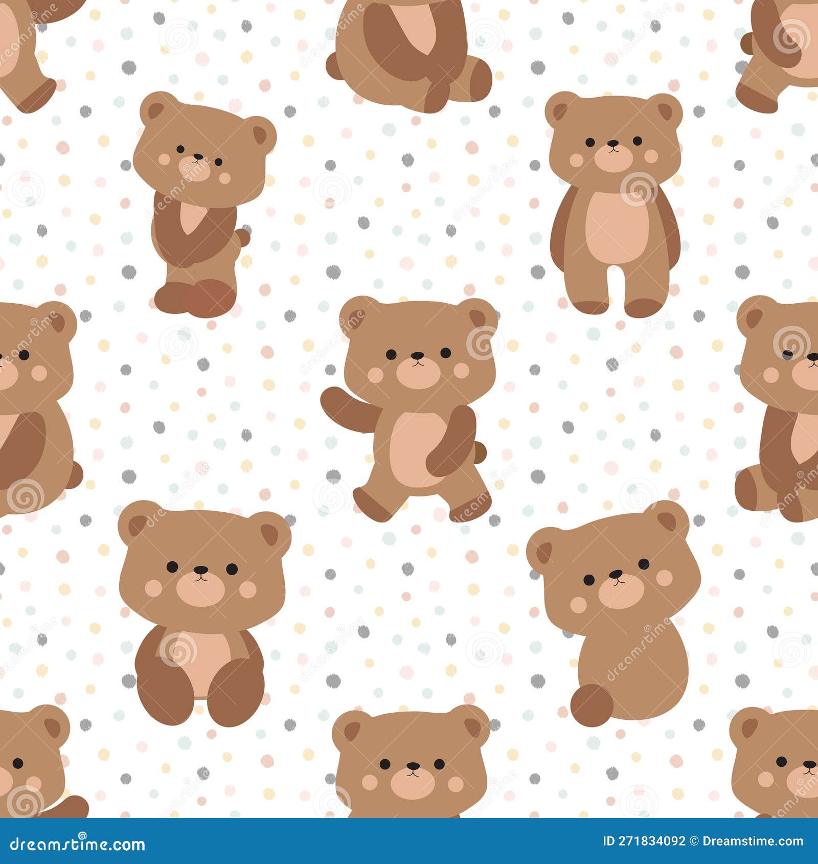 Seamless Repeating Pattern with Cute Bears Stock Illustration ...