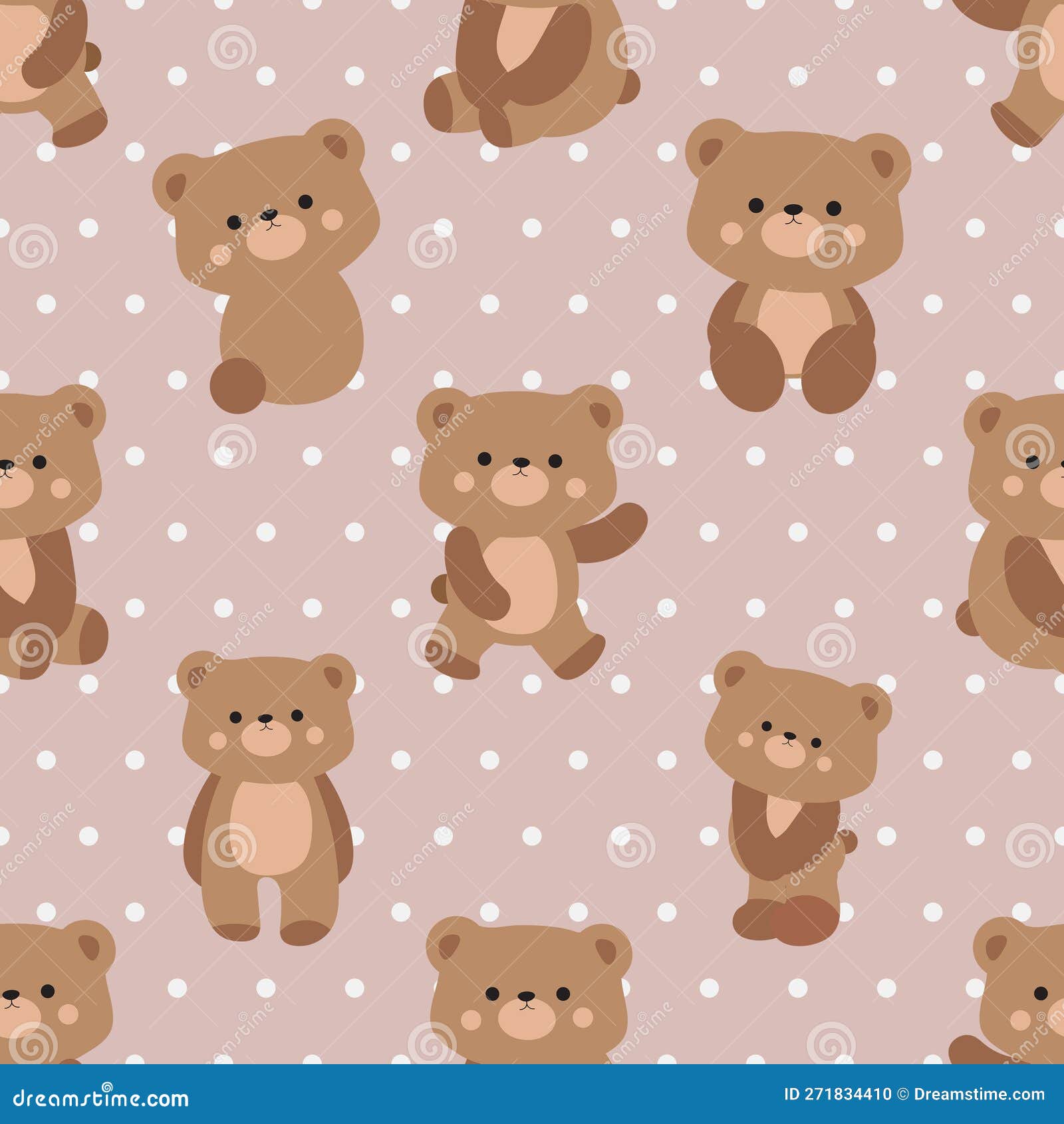 Seamless Repeating Pattern with Cute Bears Stock Illustration ...