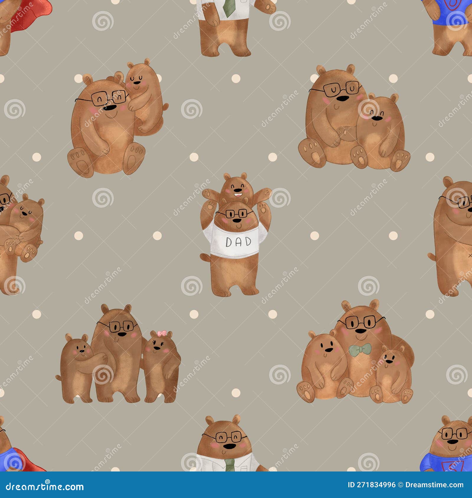 Seamless Repeating Pattern with Cute Bears Stock Illustration ...