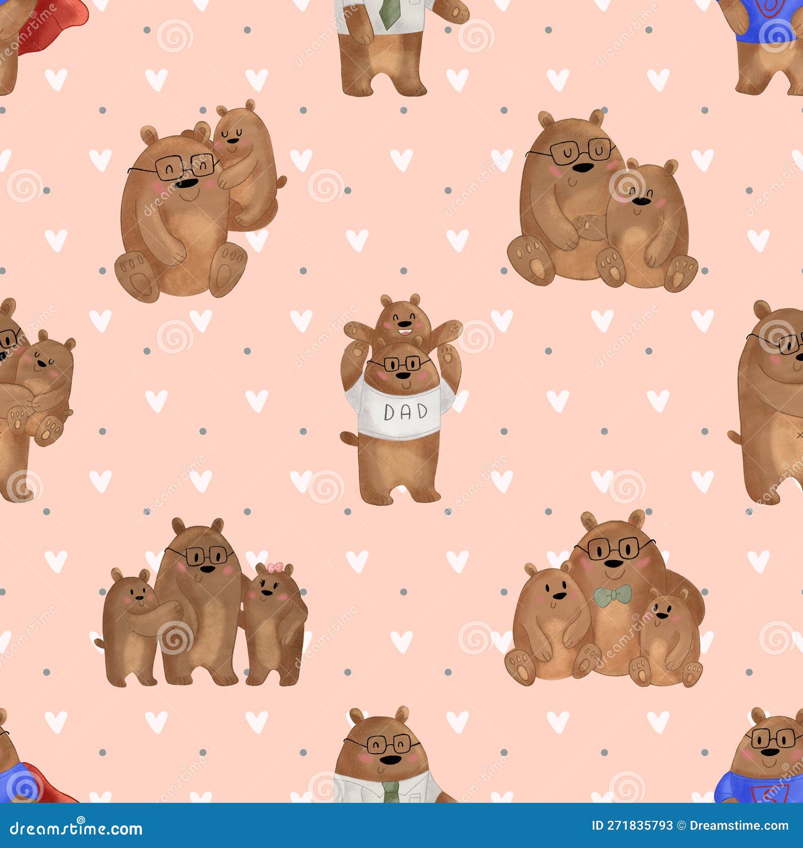 Seamless Repeating Pattern with Cute Bears Stock Illustration ...