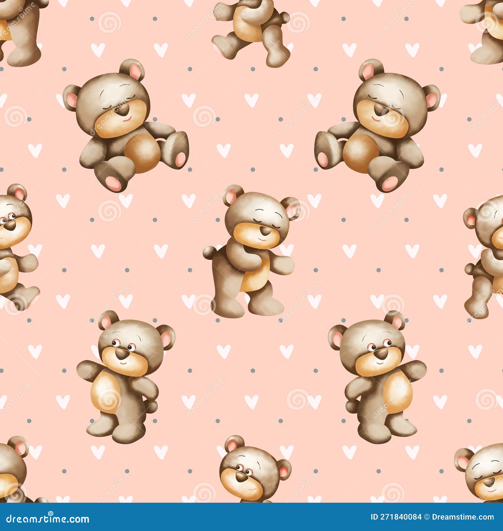 Seamless Repeating Pattern with Cute Bears Stock Illustration ...