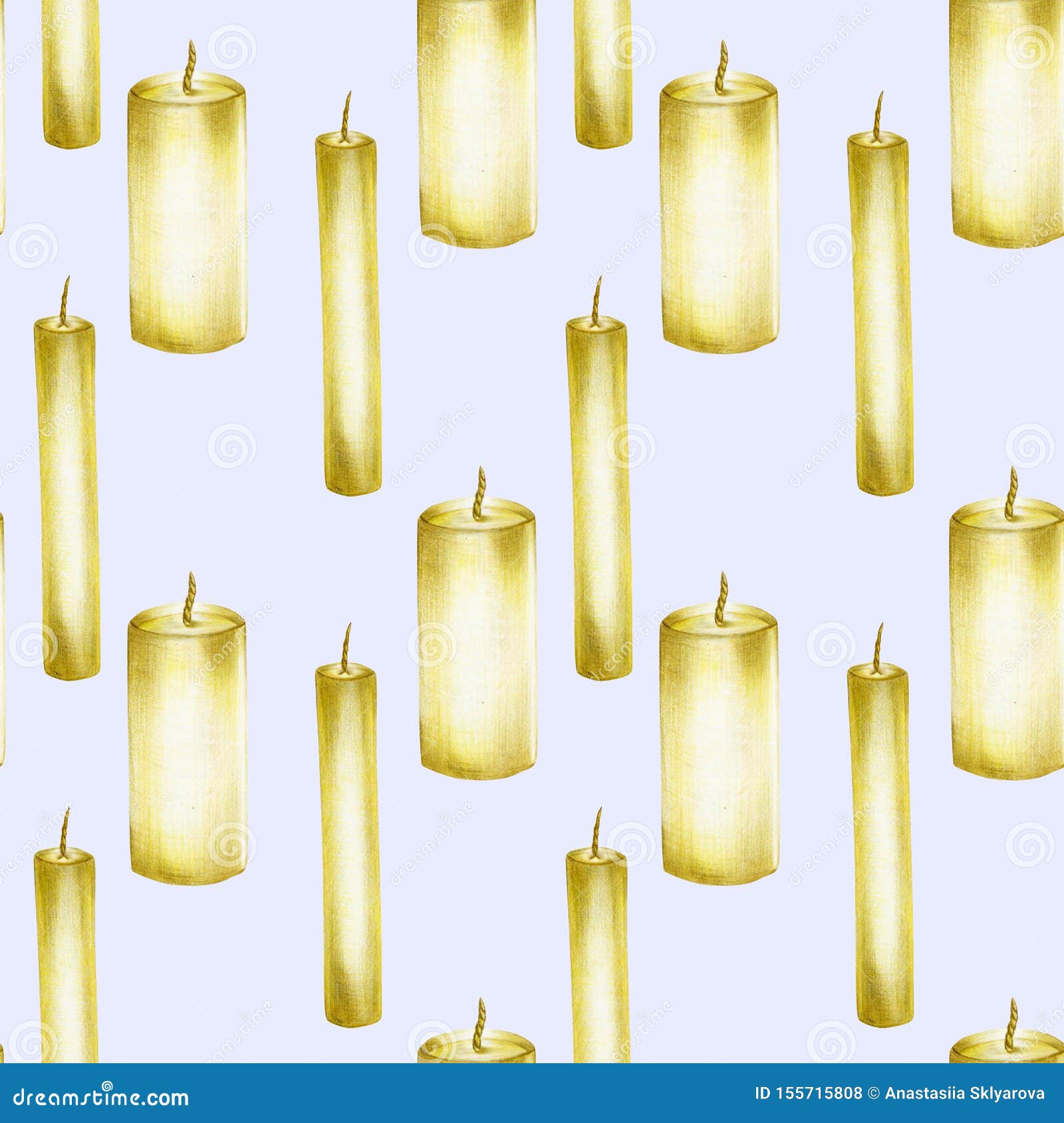 Seamless Pattern with Candles Stock Illustration - Illustration of ...