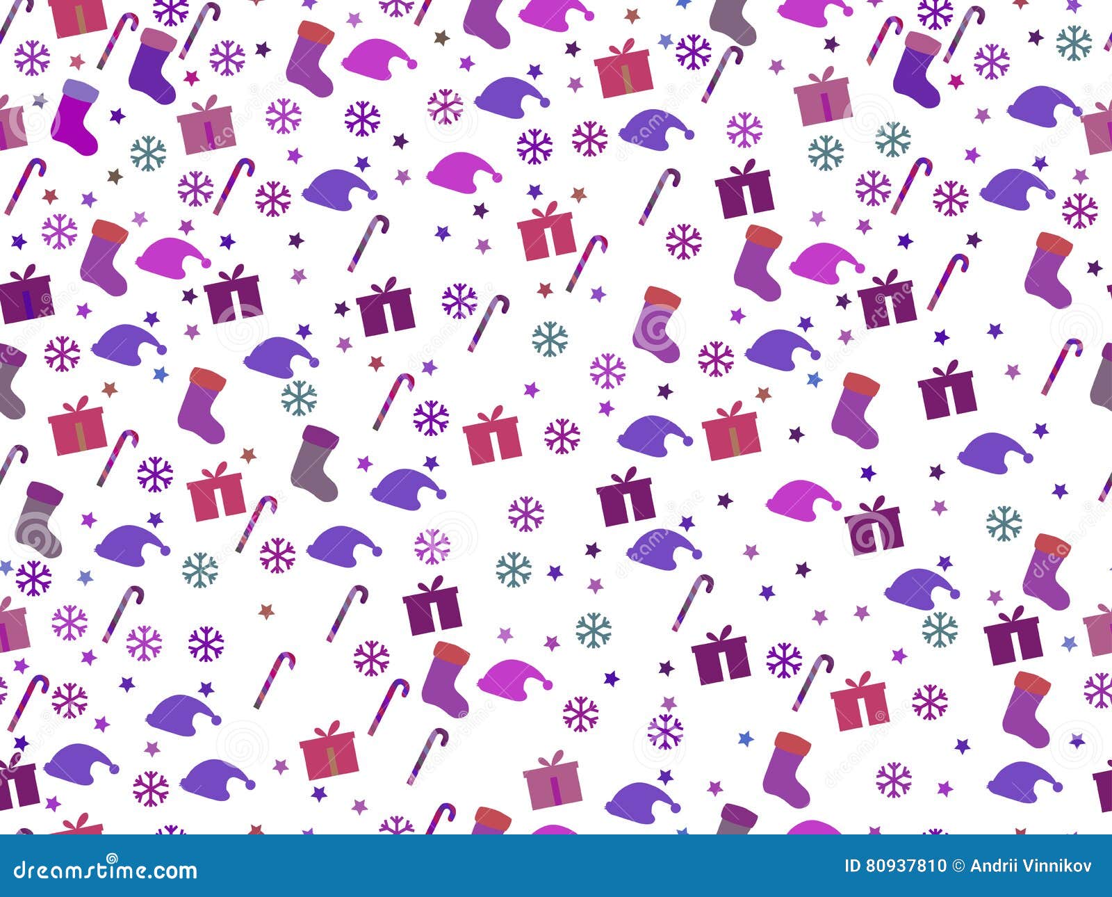 Seamless Pattern with Candy Canes and Gift Box. Christmas Pattern Stock ...