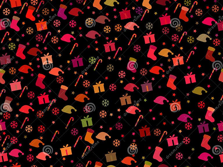 Seamless Pattern with Candy Canes and Gift Box. Christmas Pattern Stock ...