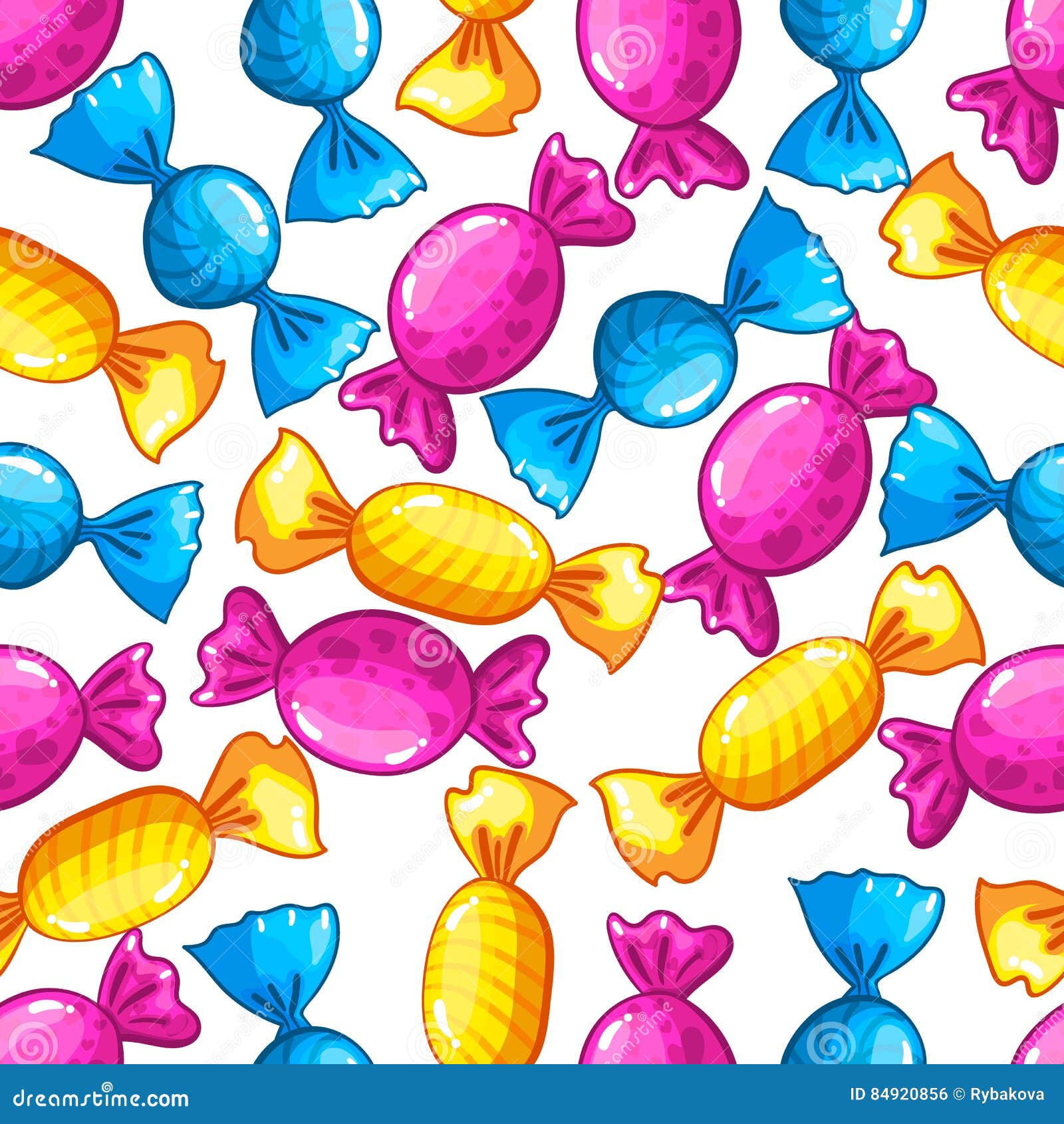 Seamless Pattern with Candy Stock Vector - Illustration of lollipop ...