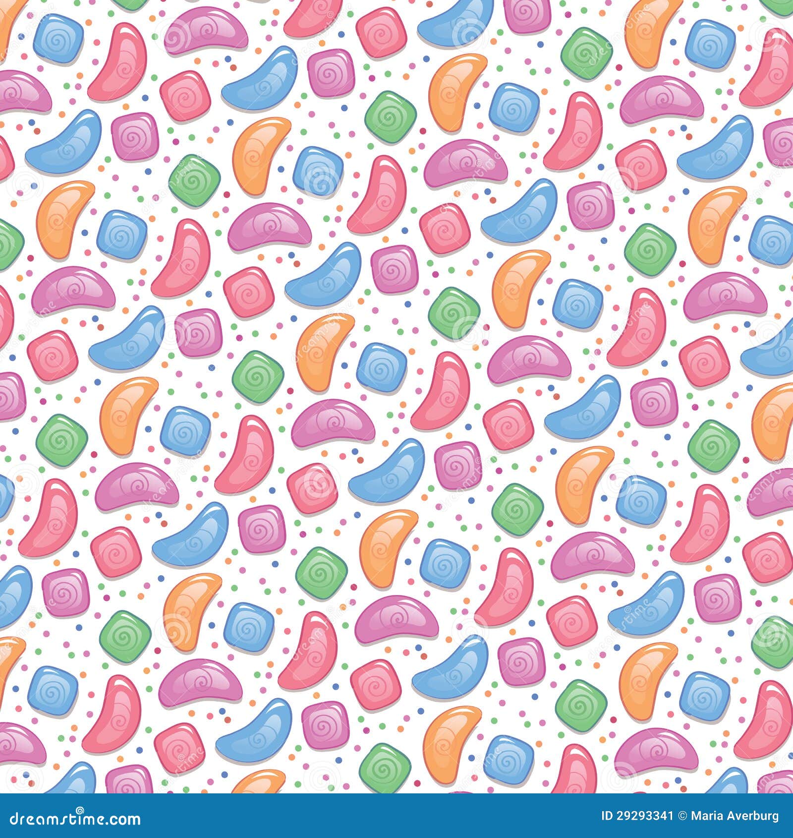 Seamless Pattern with Candy and Confetti Stock Illustration ...