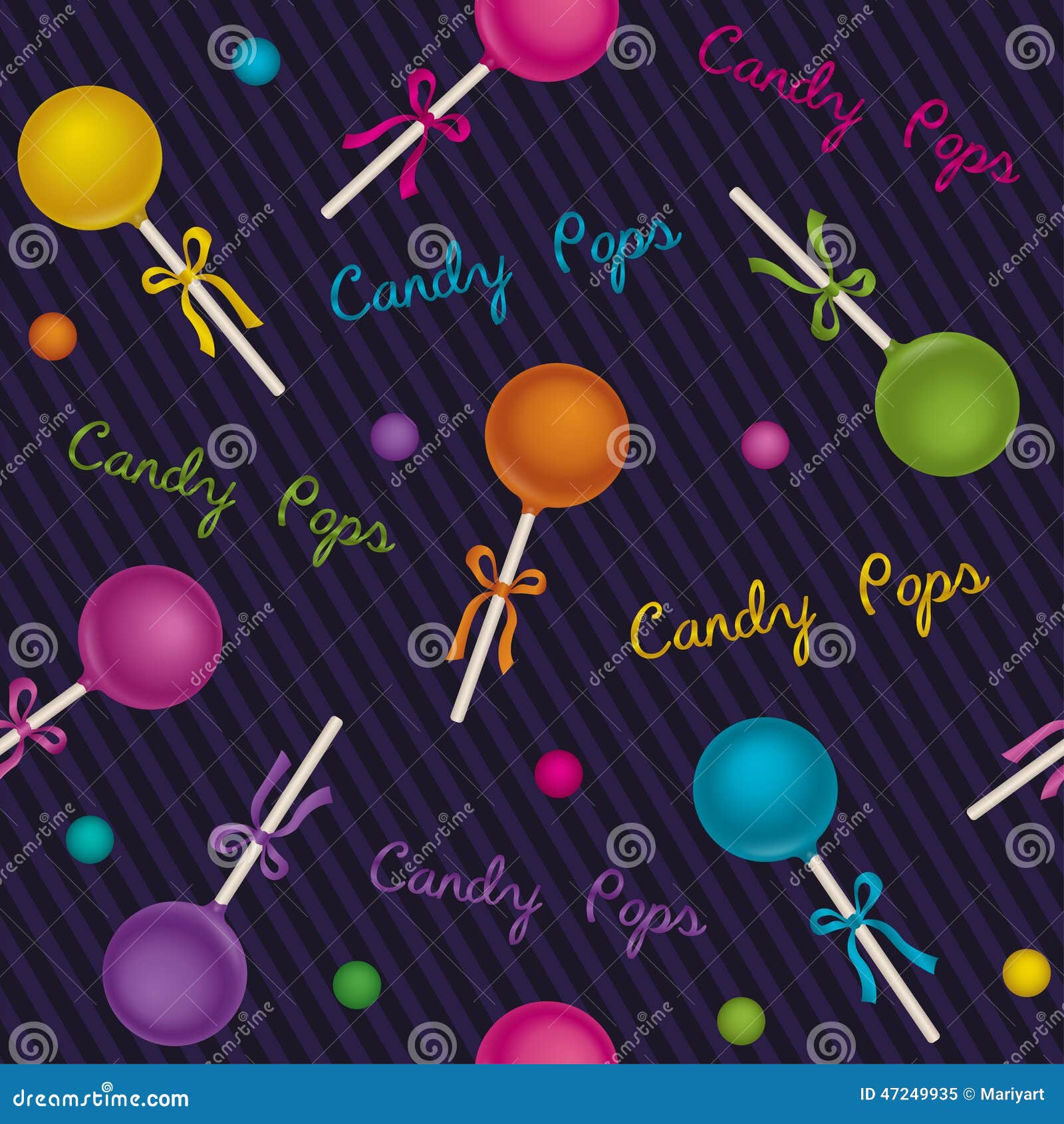 Seamless Pattern Candy Pops Stock Vector - Illustration of delicious ...