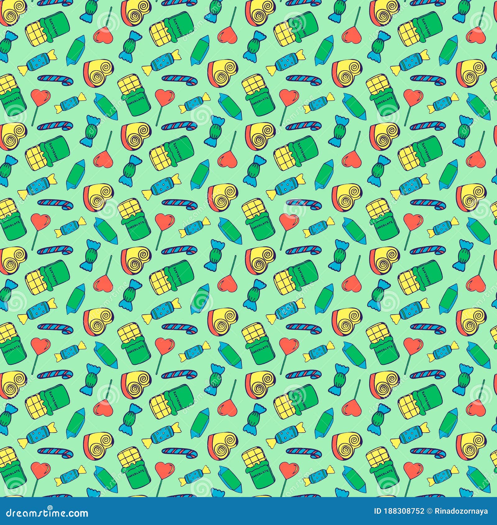 Seamless Pattern with Candy. Repeat Pattern Design Stock Illustration ...