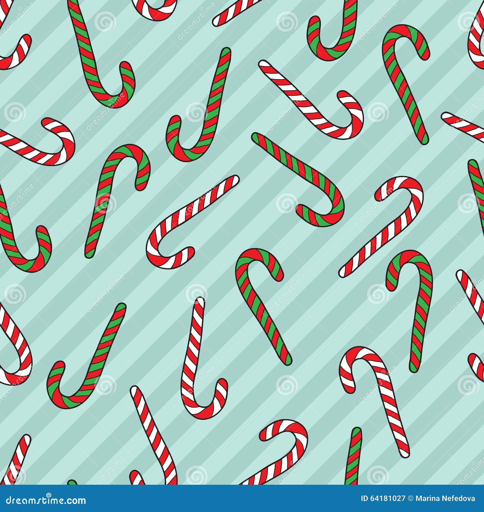 Seamless Pattern with Canfy Canes Stock Illustration - Illustration of ...