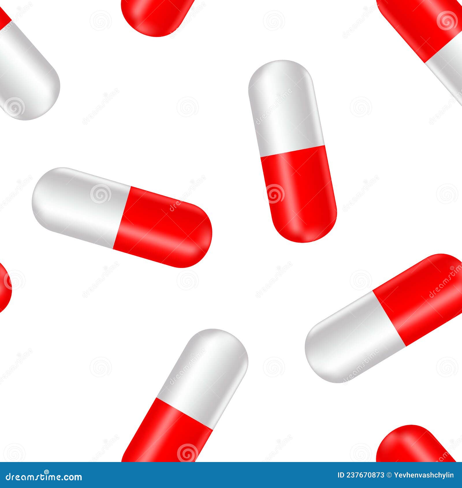 Seamless Pattern of Capsule Pills. Vector Illustration Template Stock ...