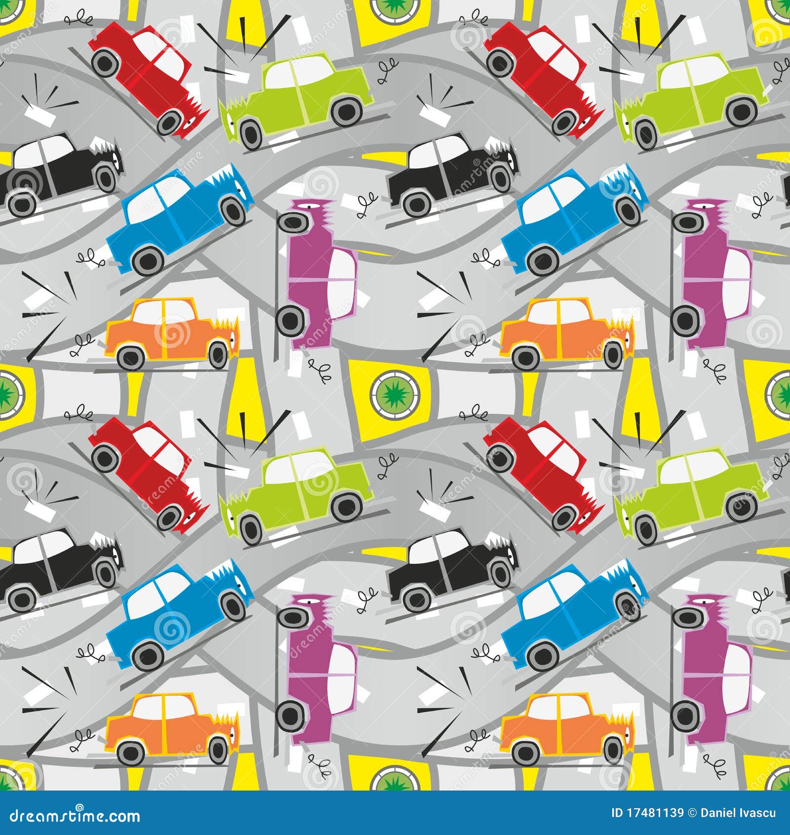Seamless pattern car crash stock vector. Illustration of symbol - 17481139