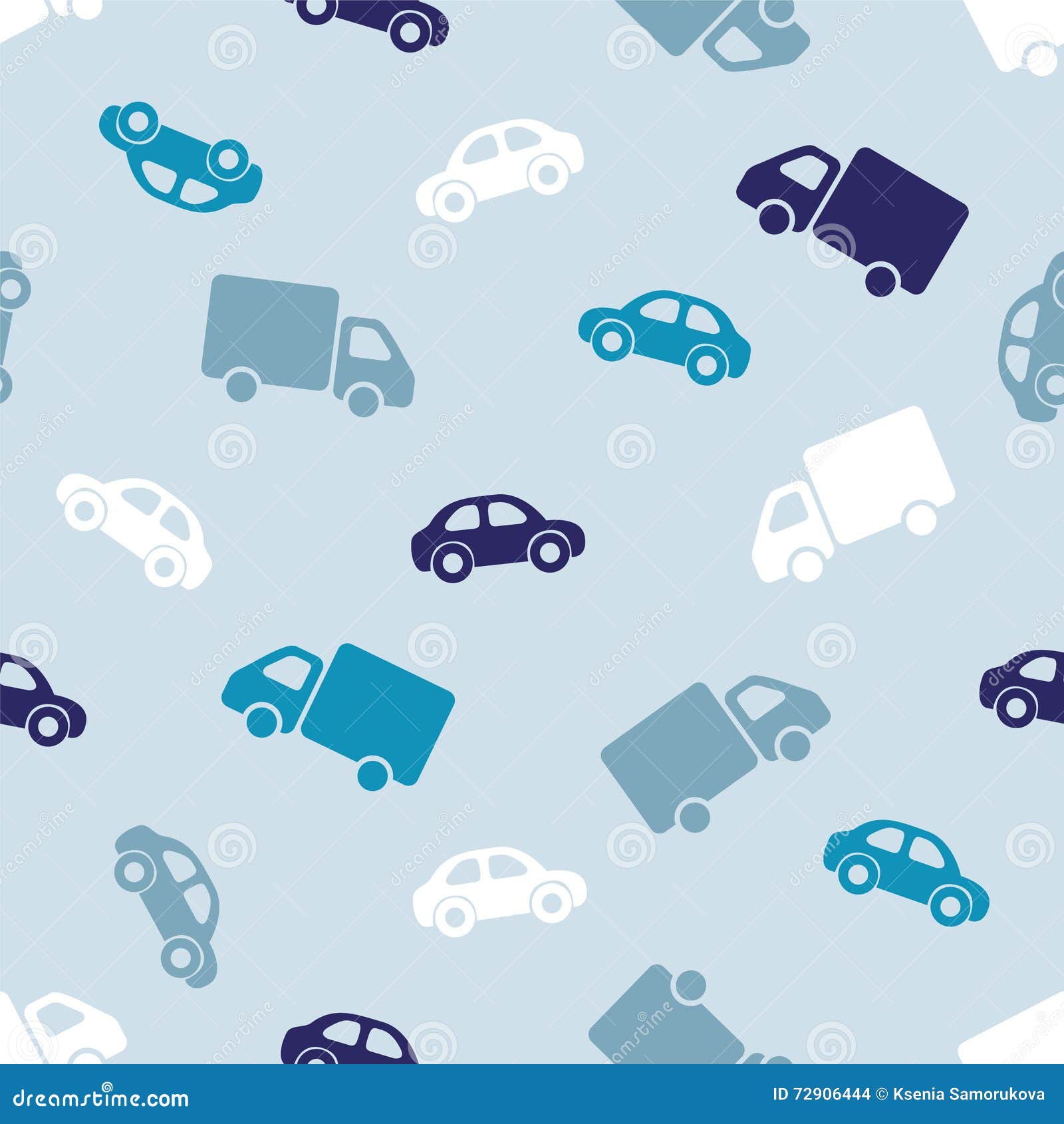 Seamless Pattern - Car, Truck Stock Vector - Illustration of colorful ...