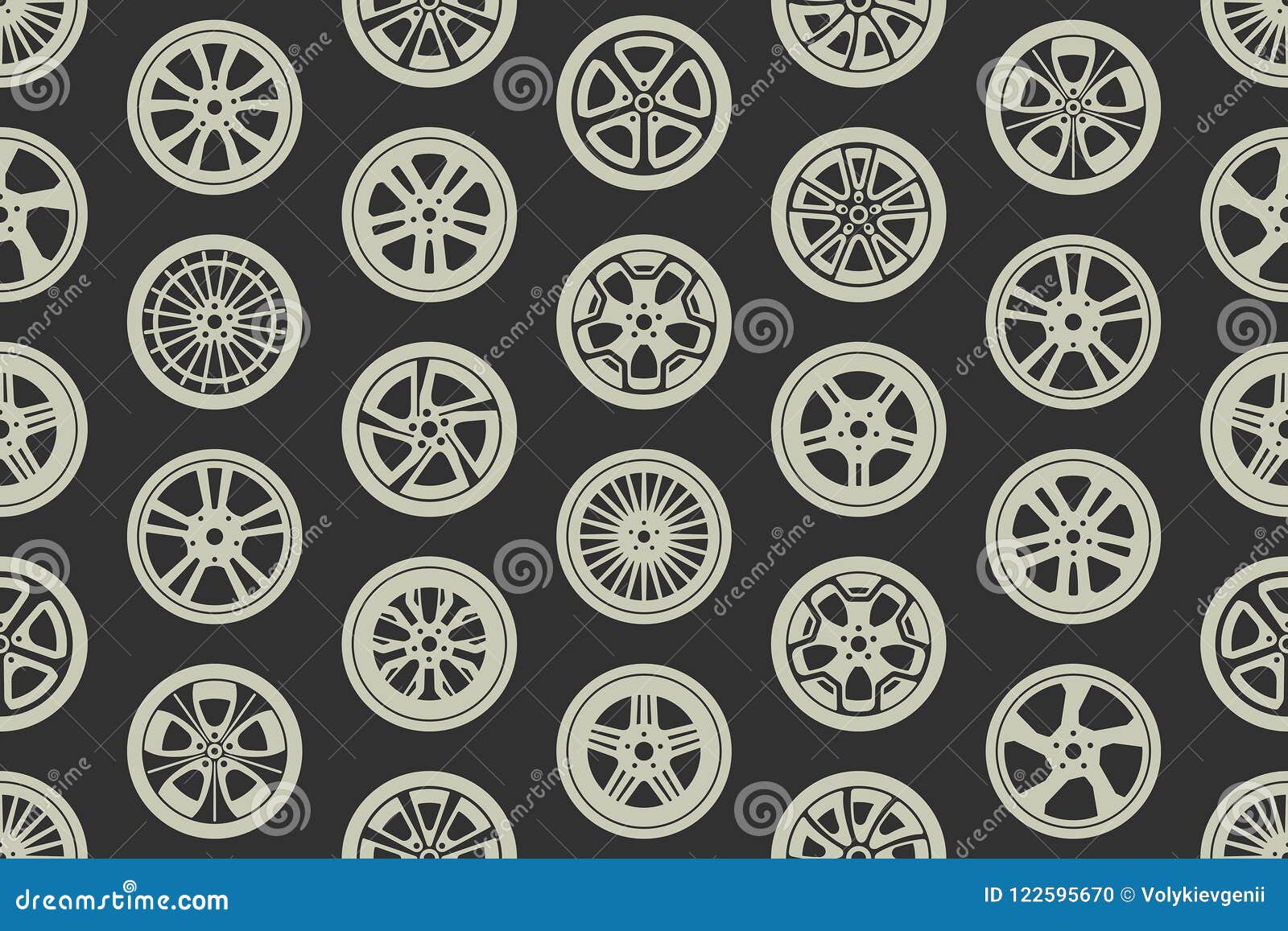 Seamless Wheels Pattern Vector Illustration | CartoonDealer.com #71418220