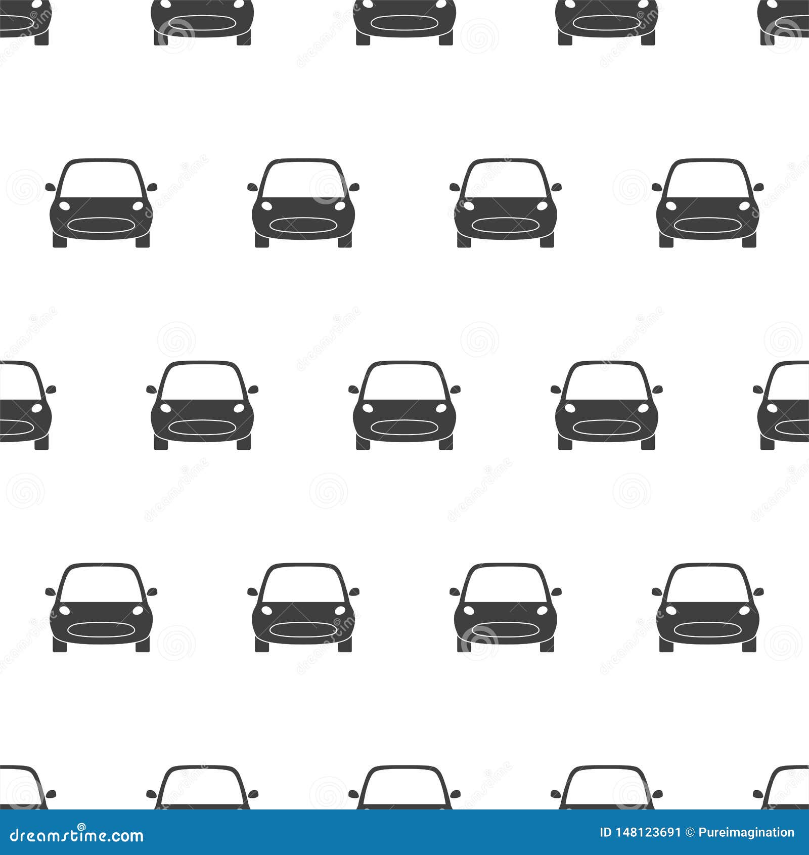 Seamless Pattern with Car on White Background Stock Vector ...