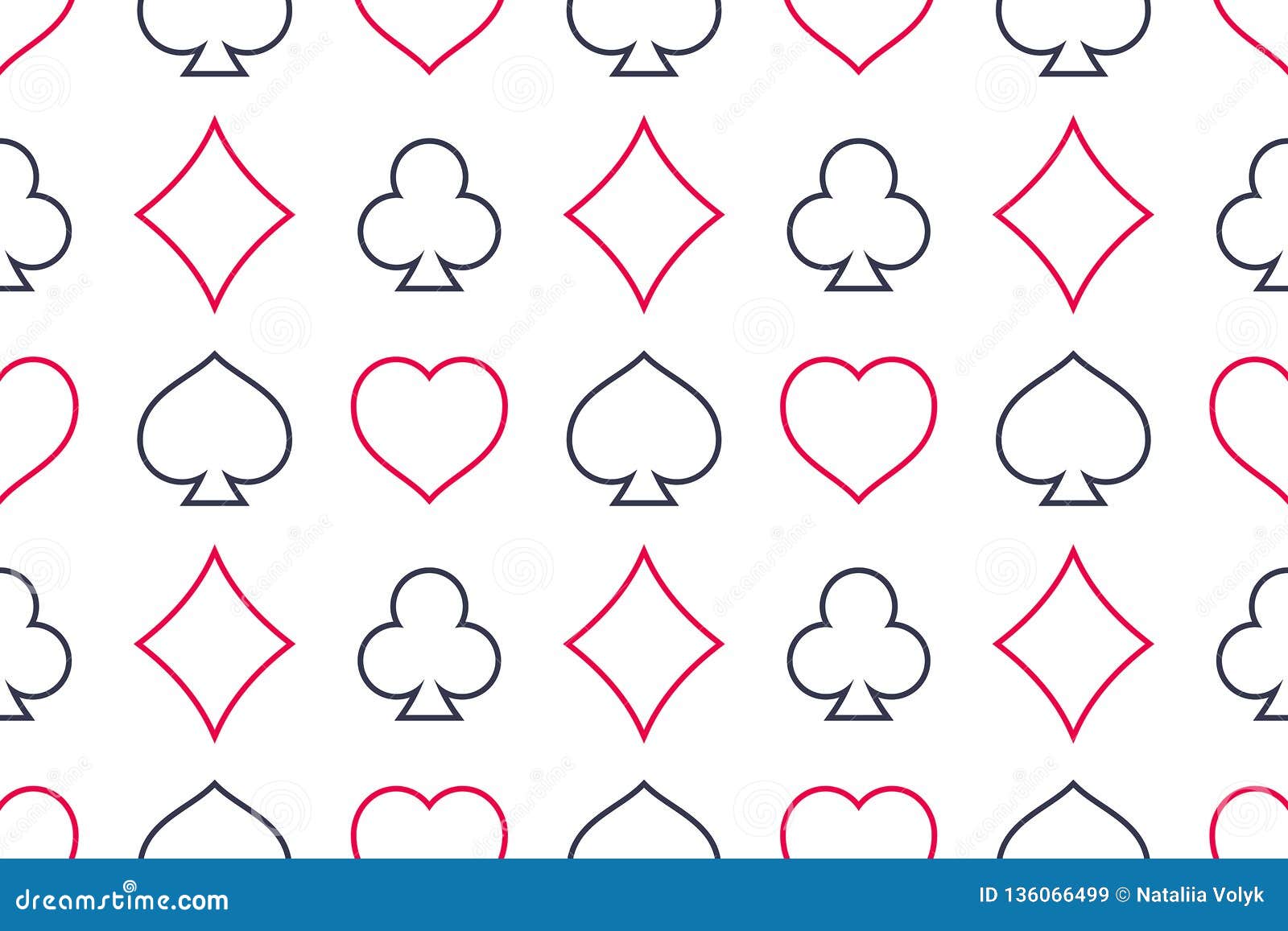 Seamless Pattern with Card Suits Stock Vector - Illustration of face ...