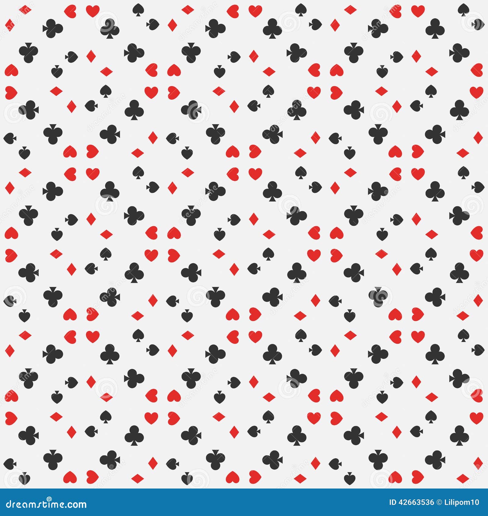 Seamless Pattern of Card Suits Stock Vector - Illustration of fabric ...