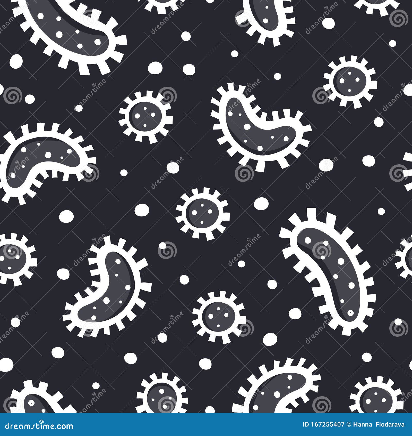 Bacterial Microorganisms, Bacteria, Viruses. Vector Illustration, Flat ...