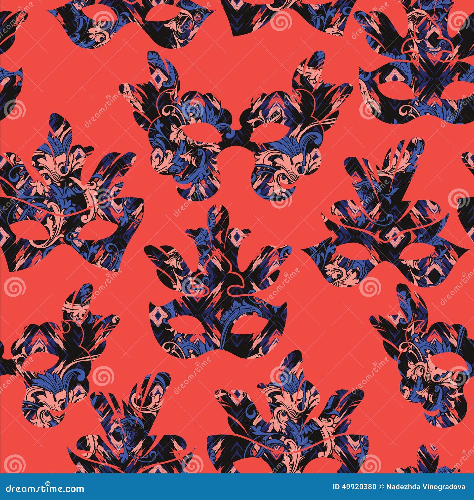 Seamless Pattern with Carnival Mask Stock Vector - Illustration of mask ...