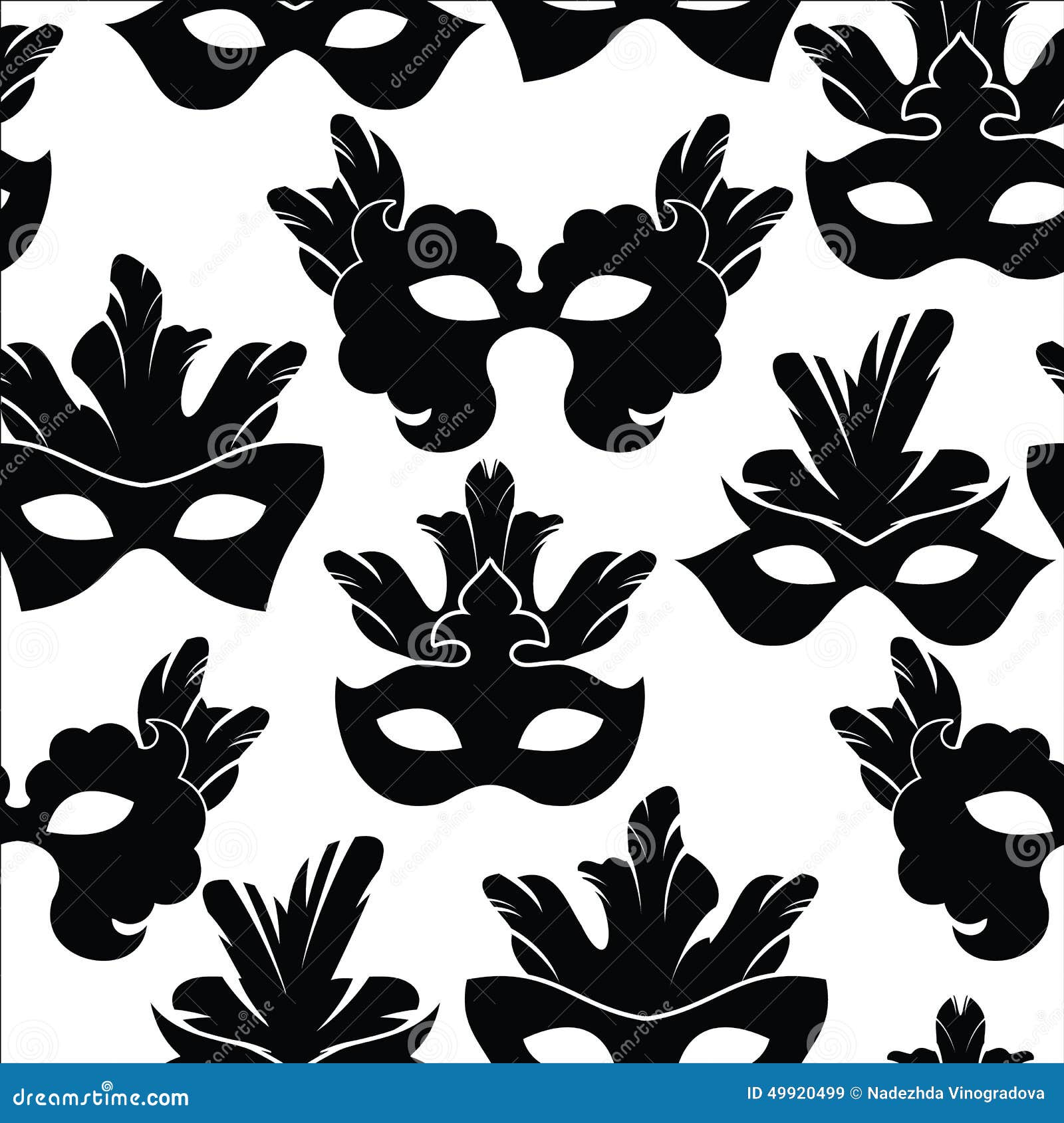 Seamless Pattern with Carnival Mask Stock Vector - Illustration of gold ...