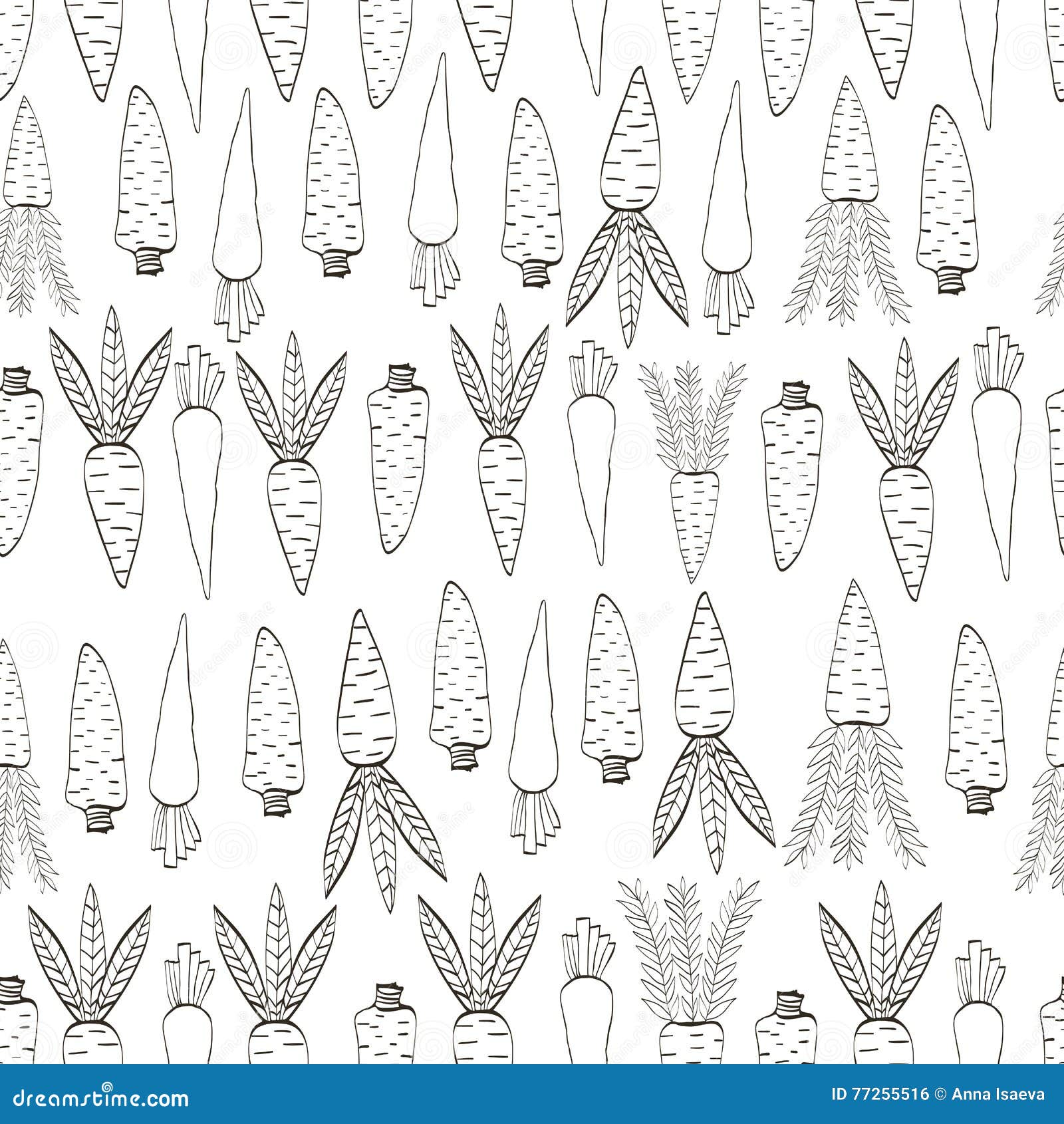 Seamless Pattern with Carrots Stock Vector - Illustration of drawing ...