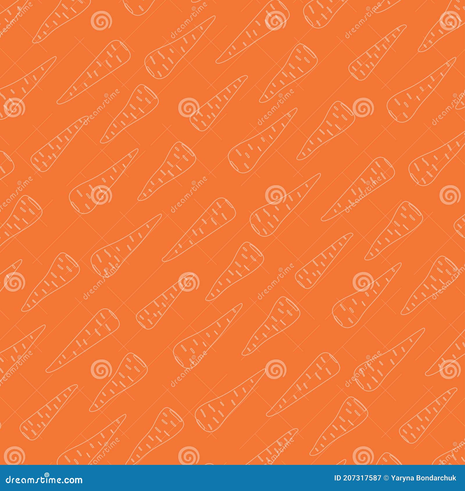 Seamless Pattern with Carrots. Contour Drawing Stock Vector ...