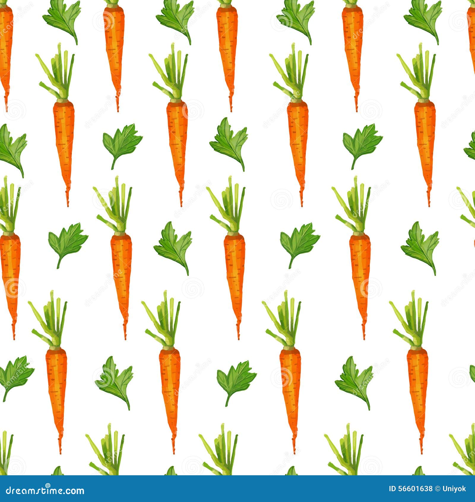 Seamless Pattern with Carrots and Greens Stock Vector - Illustration of ...