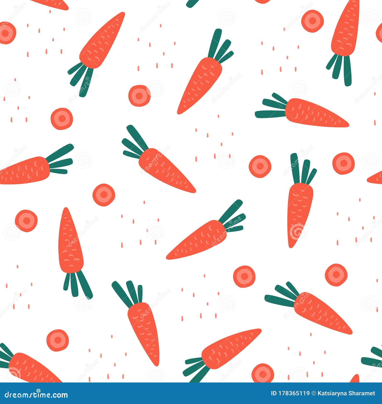 Seamless Pattern with Carrots on a White Background. Vector Stock ...