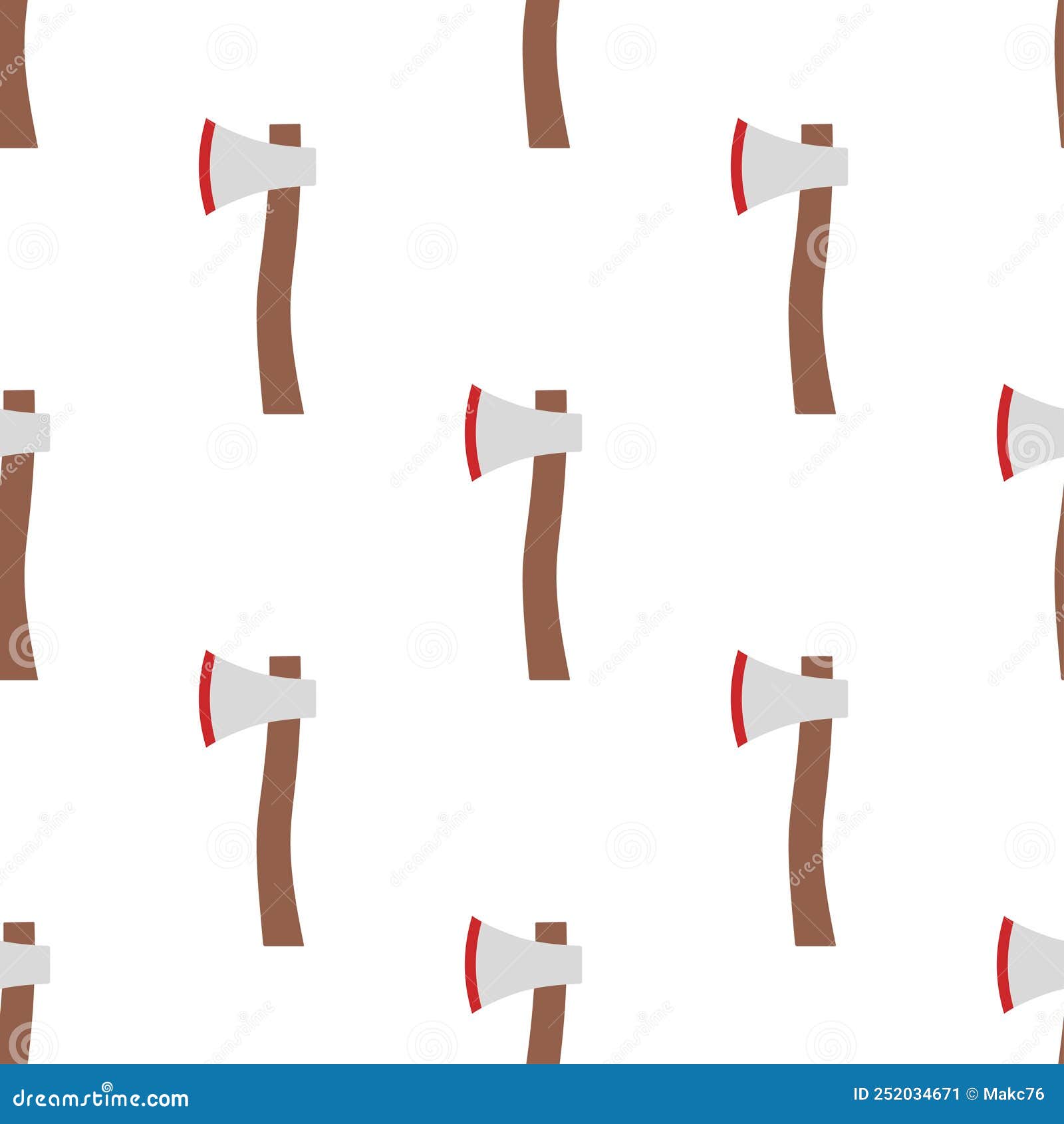 Seamless Pattern of Cartoon Ax, Vector Illustration Stock Vector ...