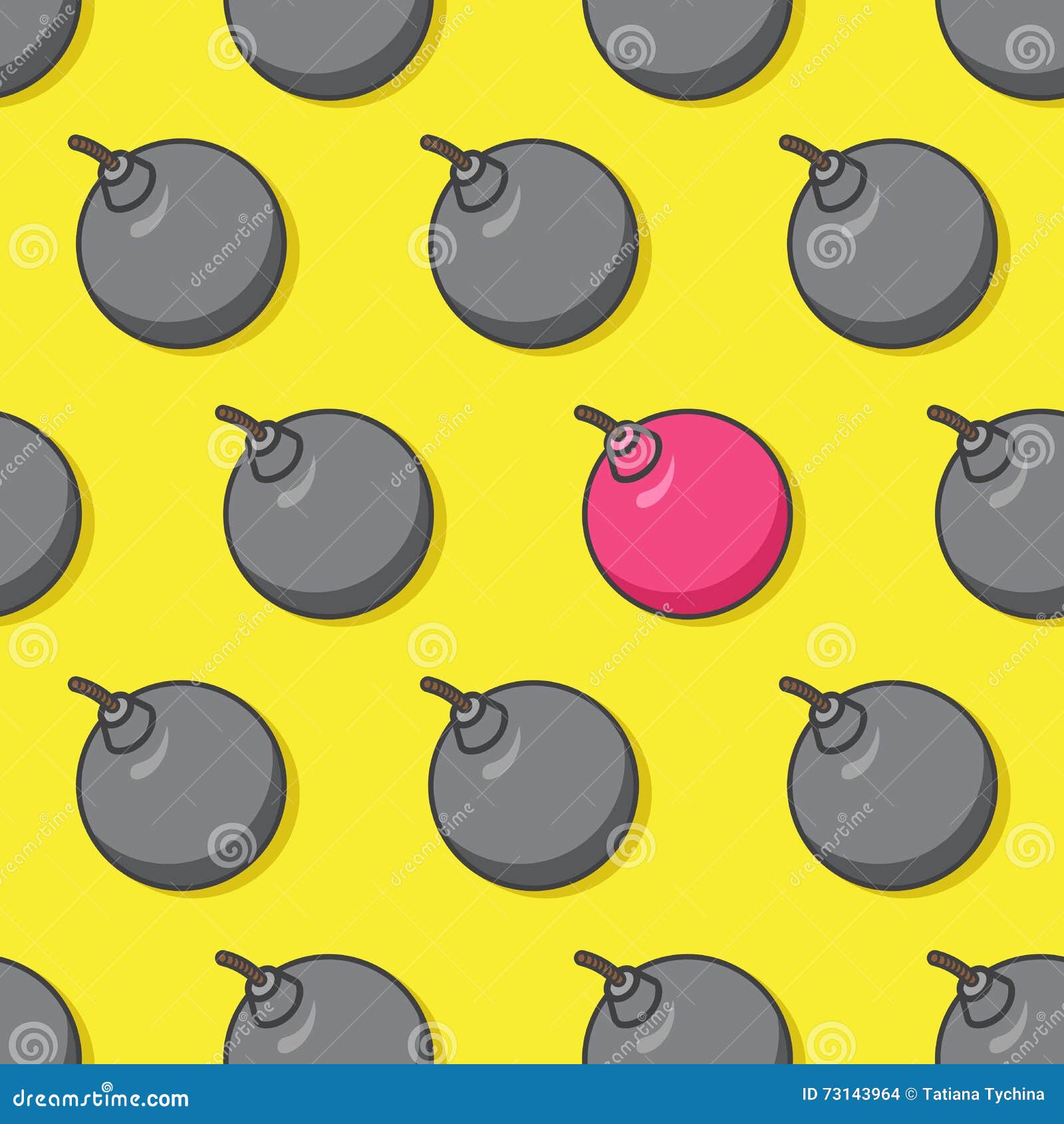 Seamless Pattern of Cartoon Bombs Stock Vector - Illustration of design ...